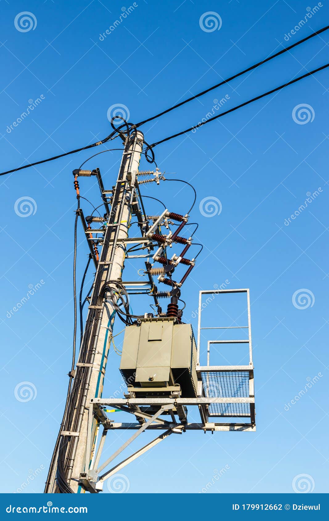 High Voltage Circuit Breaker in a Power Substation Stock Photo - Image ...