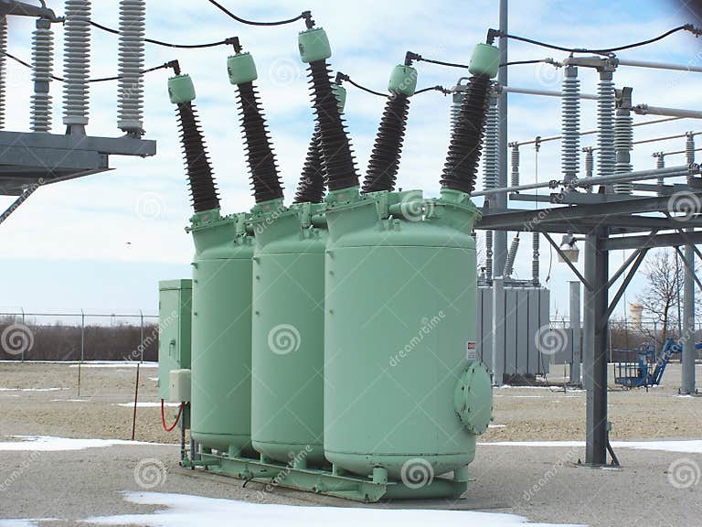 High Voltage Circuit Breakers Stock Image - Image of substation ...