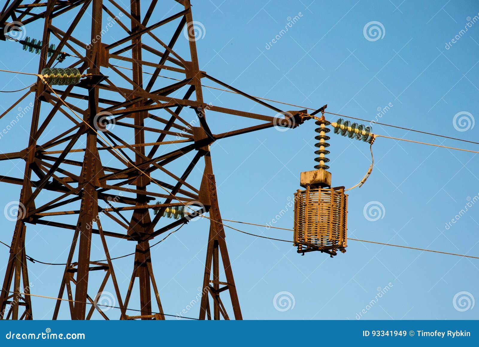 High-voltage column stock image. Image of pillar, electric - 93341949