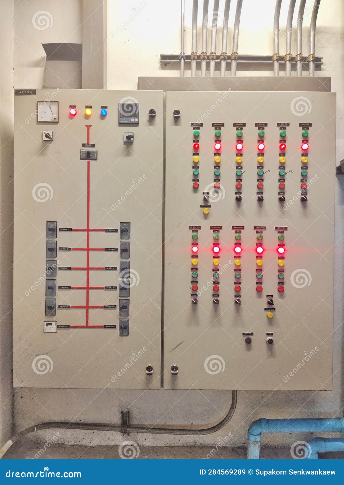 High Voltage Control Cabinet for Large Buildings Stock Image - Image of ...