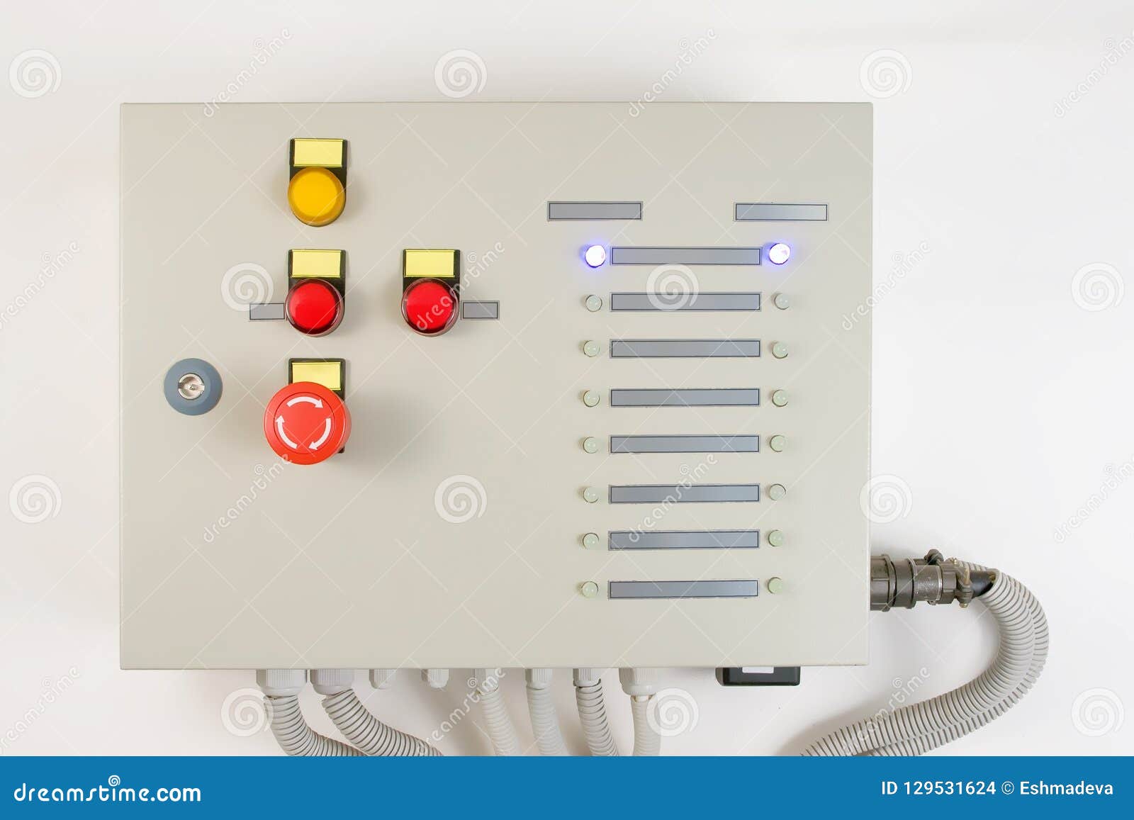 High Voltage Control Panel with Power Button Stock Photo - Image of ...