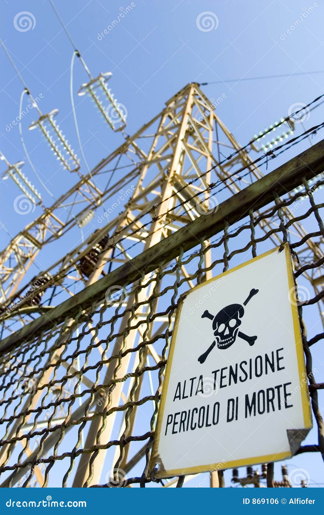 High voltage danger signal stock photo. Image of death - 869106