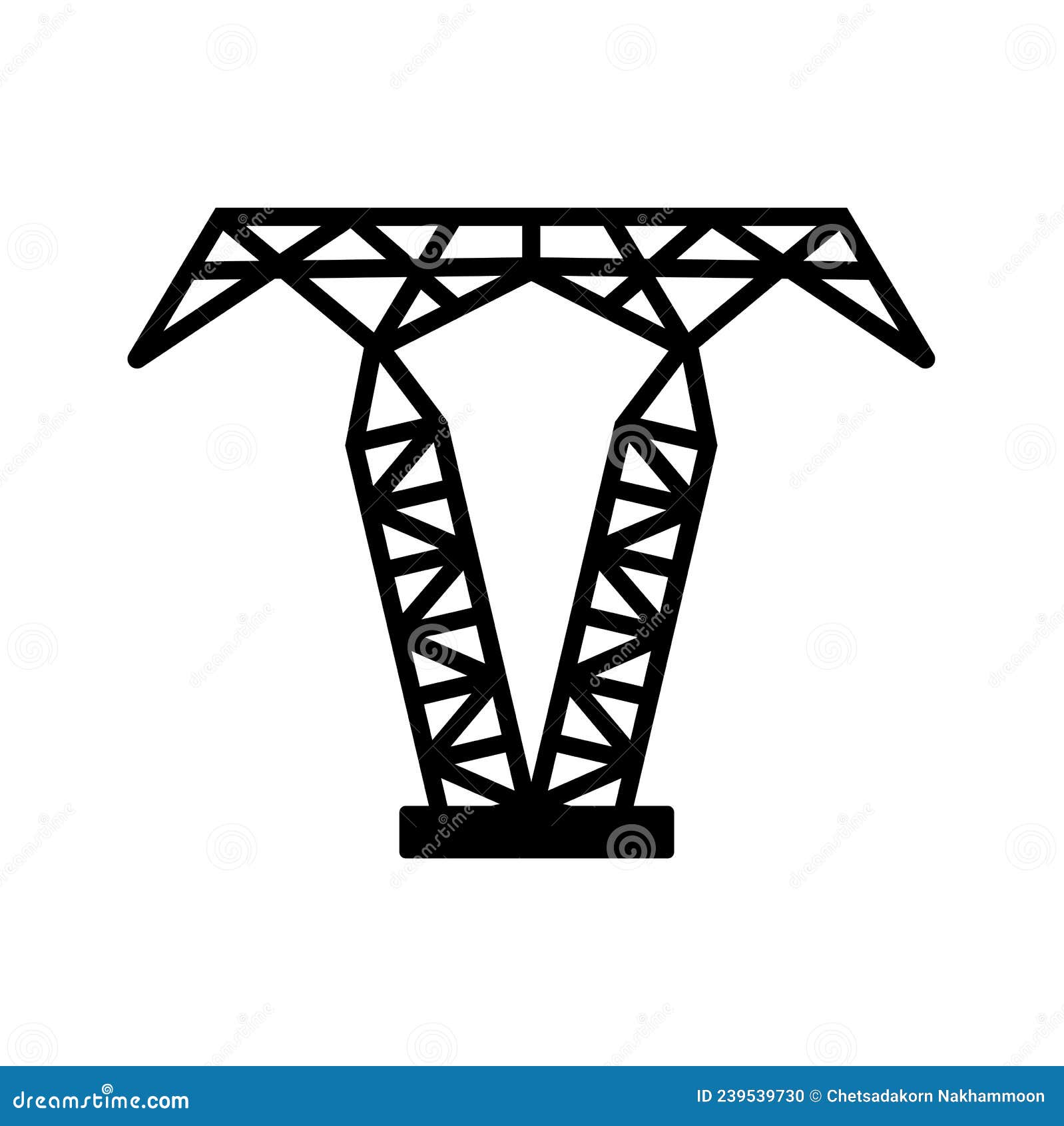 High Voltage Electric Cable Post Icon Vector Stock Vector ...