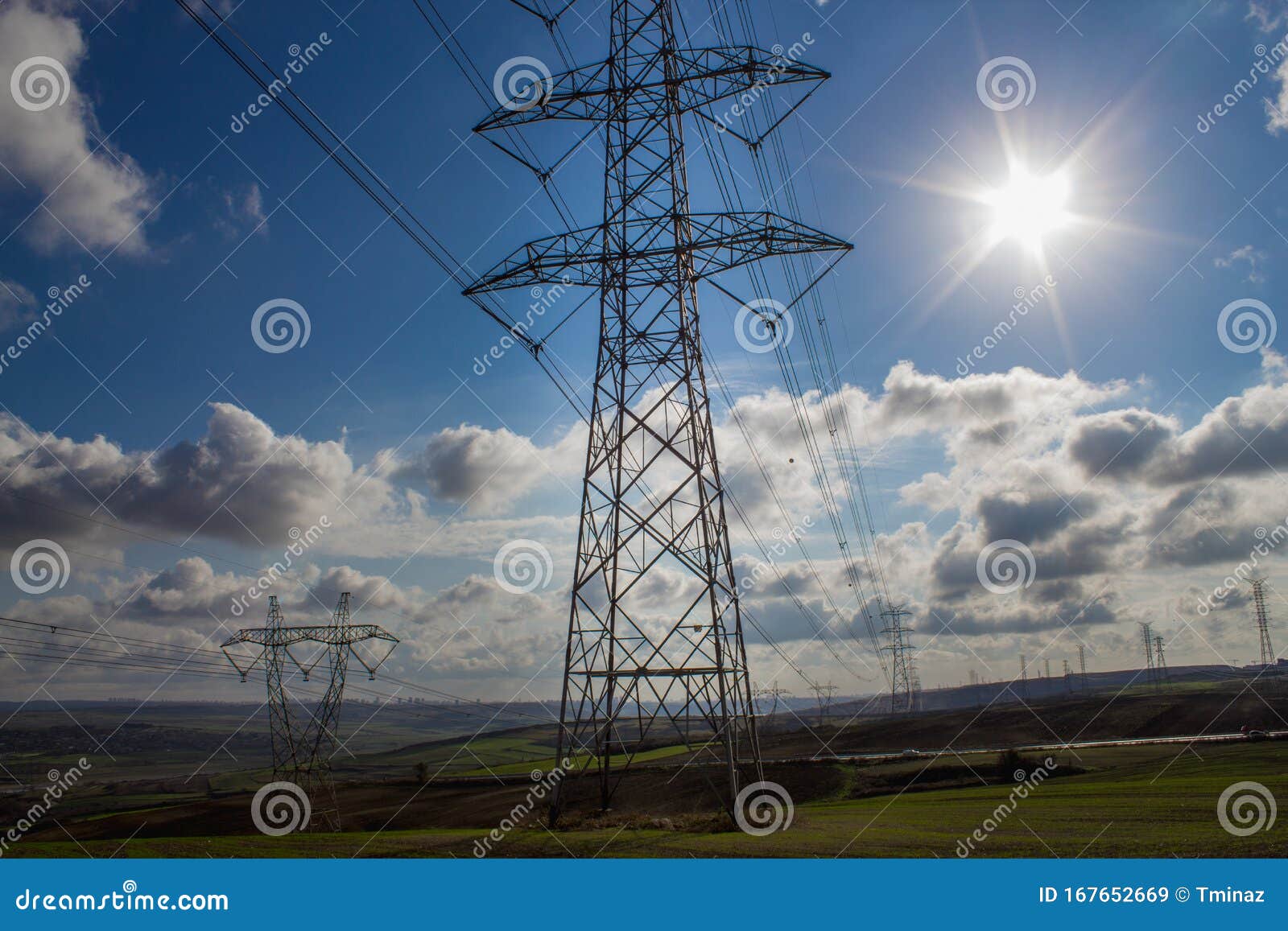 High Voltage Electric Energy Transmission Line Stock Image - Image of ... High Voltage Electric Energy Transmission Line Stock Image - Image of ...