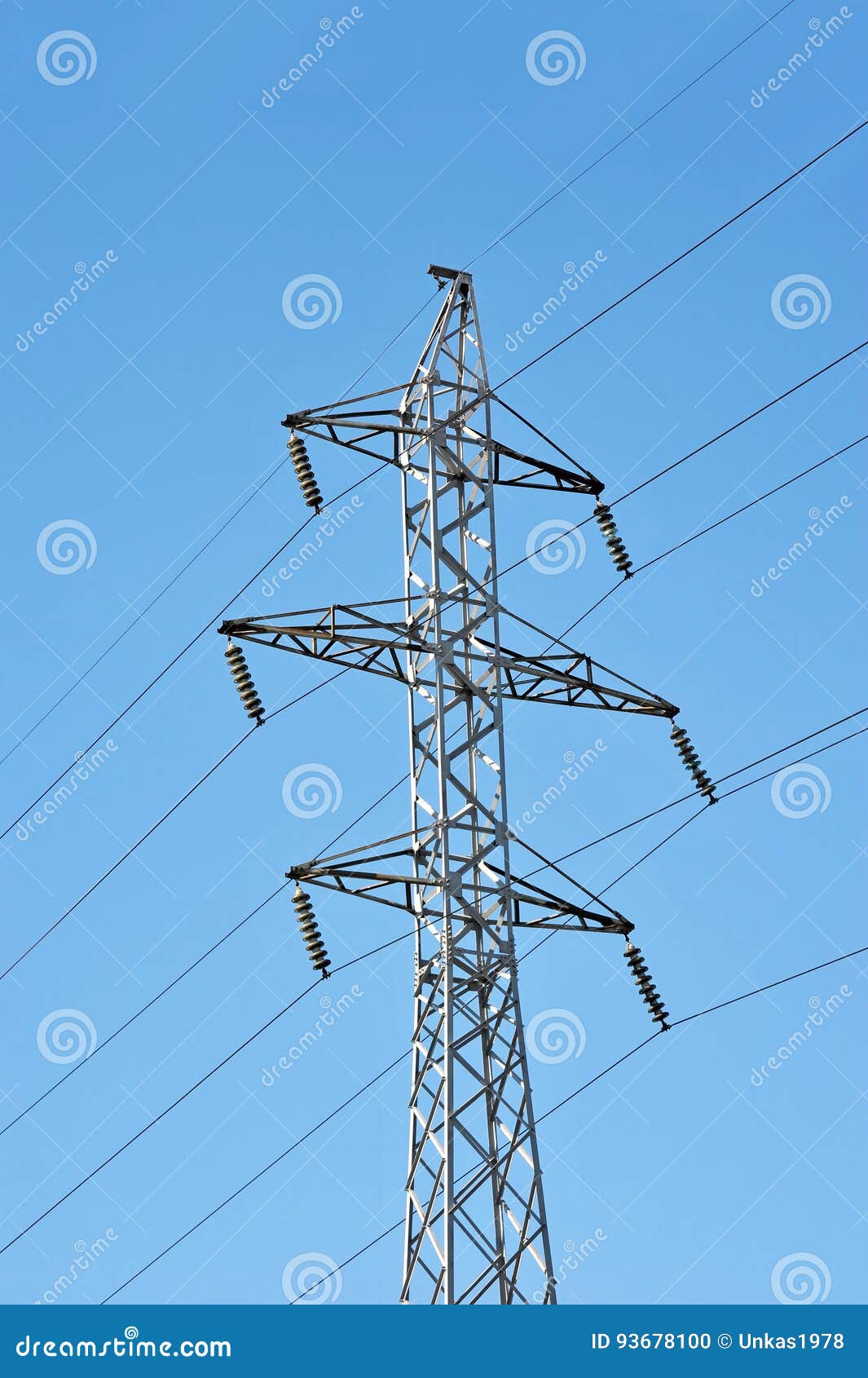 High voltage electric line stock photo. Image of current - 93678100