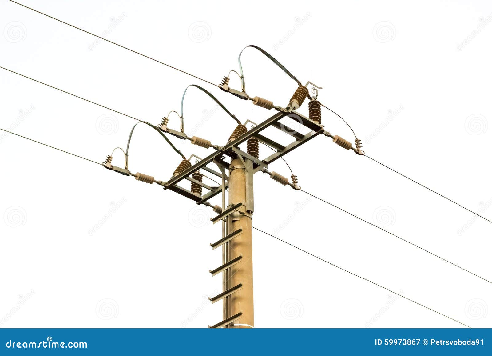 High Voltage Electric Pillar Isolated Stock Image - Image of technology ...