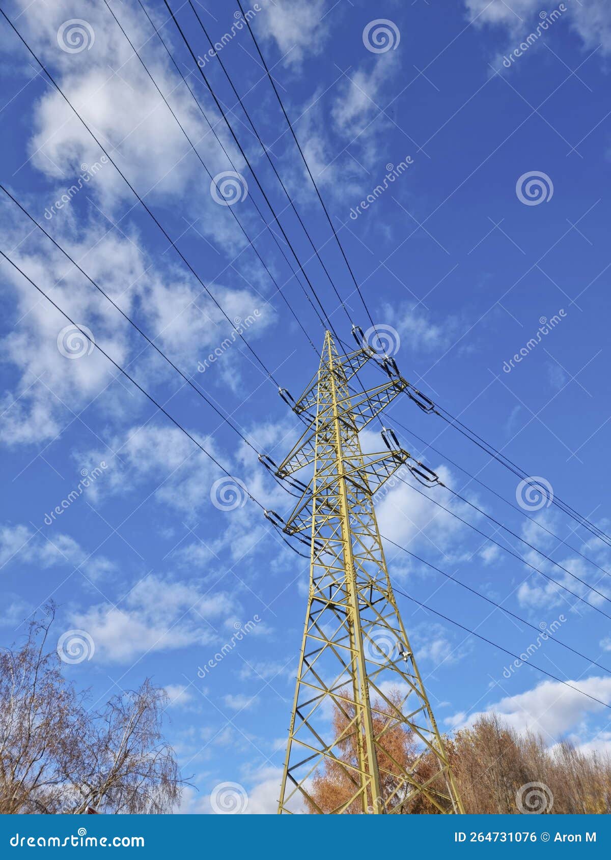 High Voltage Electric Pole and Power Lines, High Voltage Electric ...