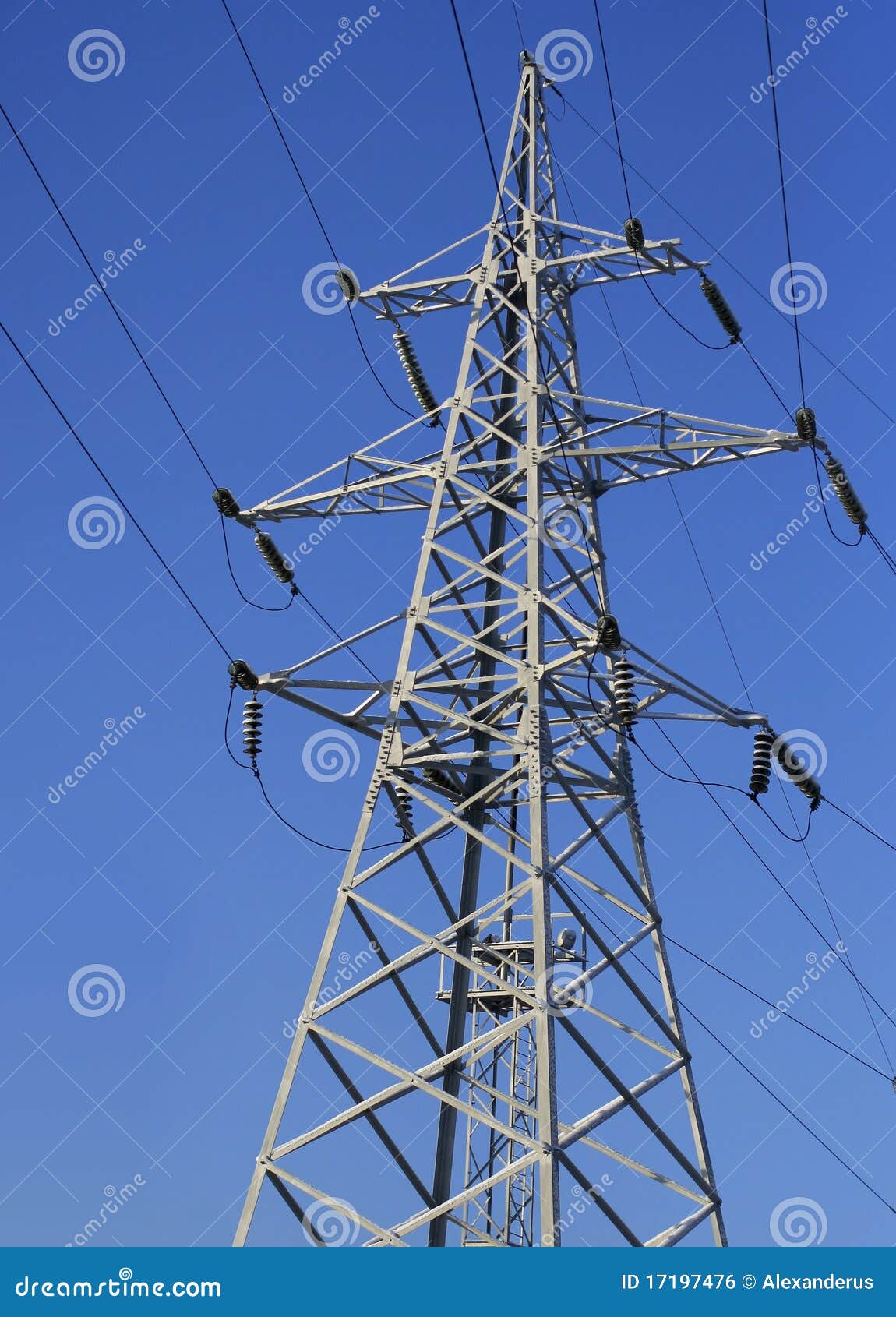High voltage electric post stock photo. Image of powerline - 17197476