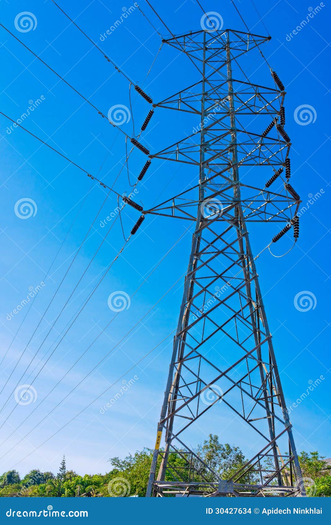 High voltage electric post stock photo. Image of pole - 30427634