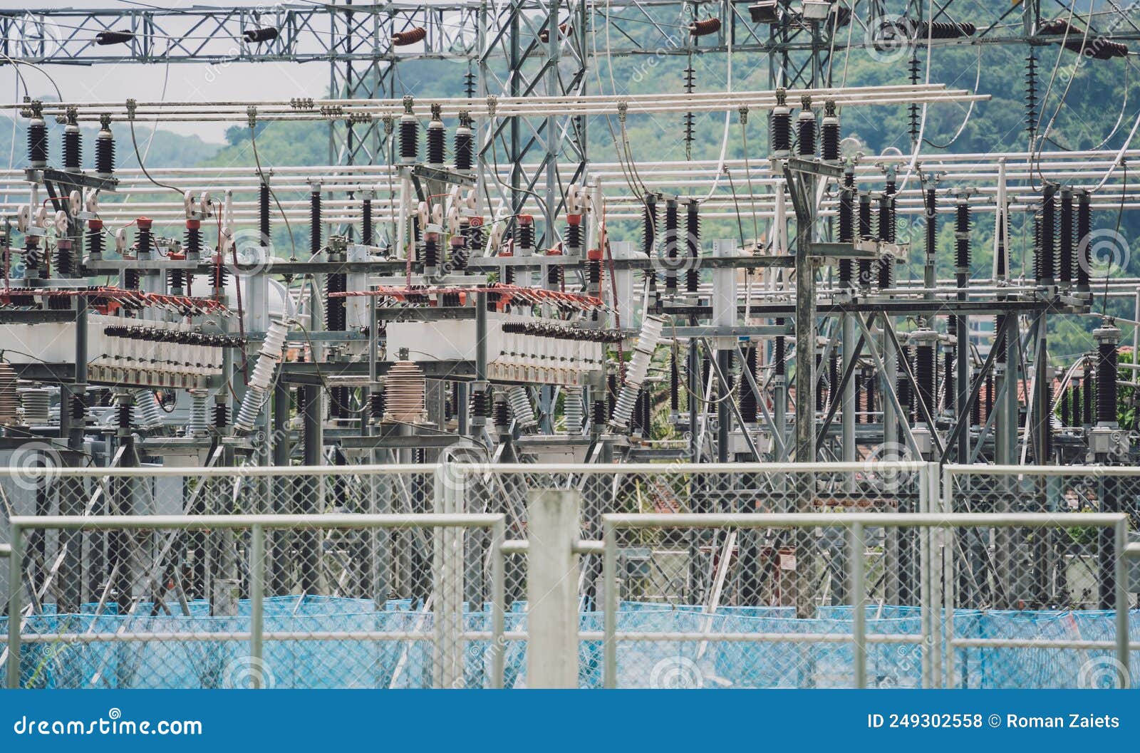 High Voltage Electric Power Plant Current Distribution Substation Stock ...