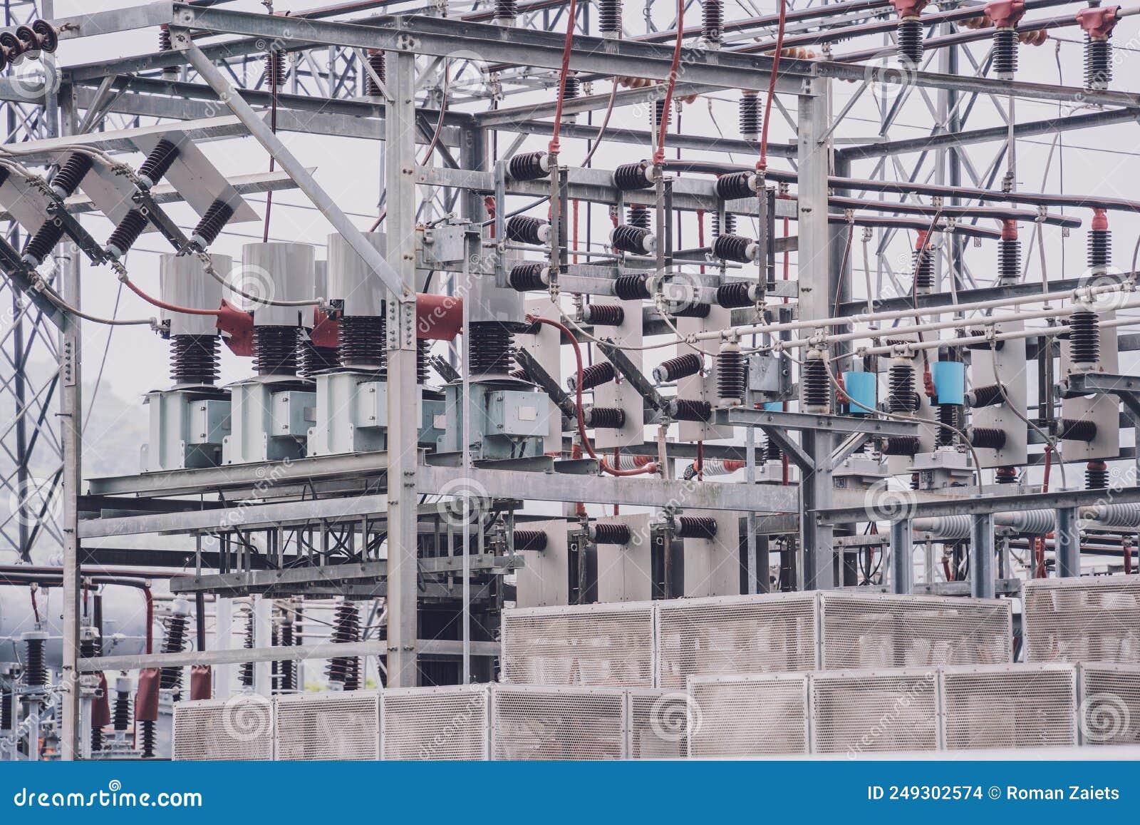 High Voltage Electric Power Plant Current Distribution Substation Stock ...