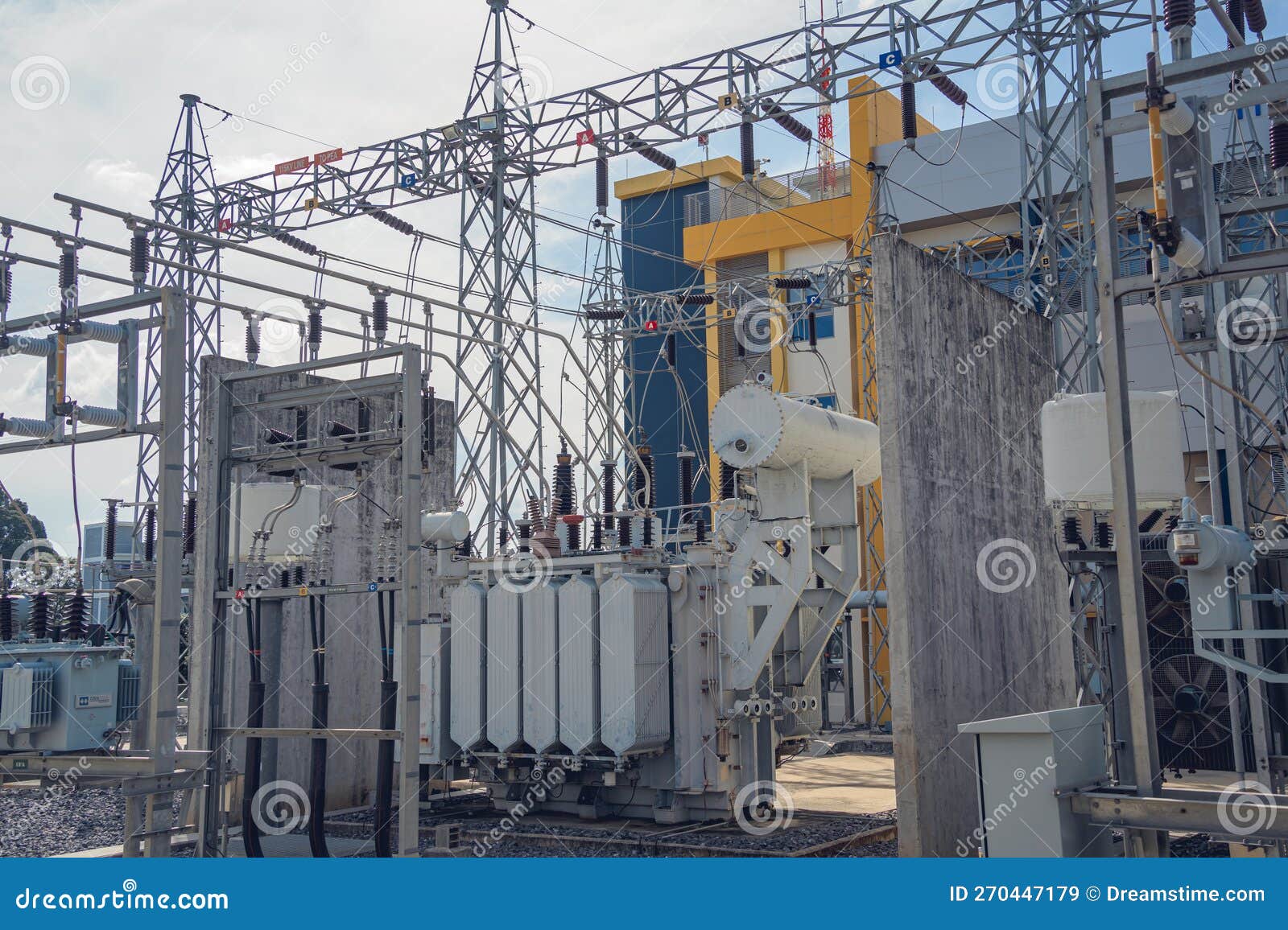 High Voltage Electric Power Plant Current Distribution Substation Stock ...