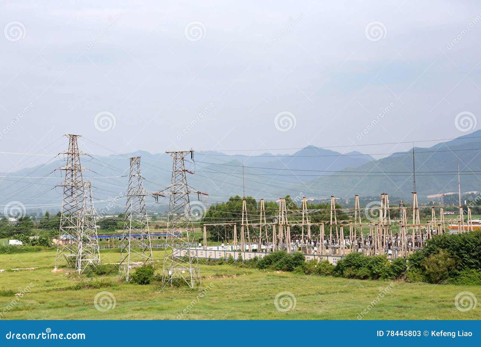 High Voltage Electric Power Substation Stock Image - Image of overalls ...