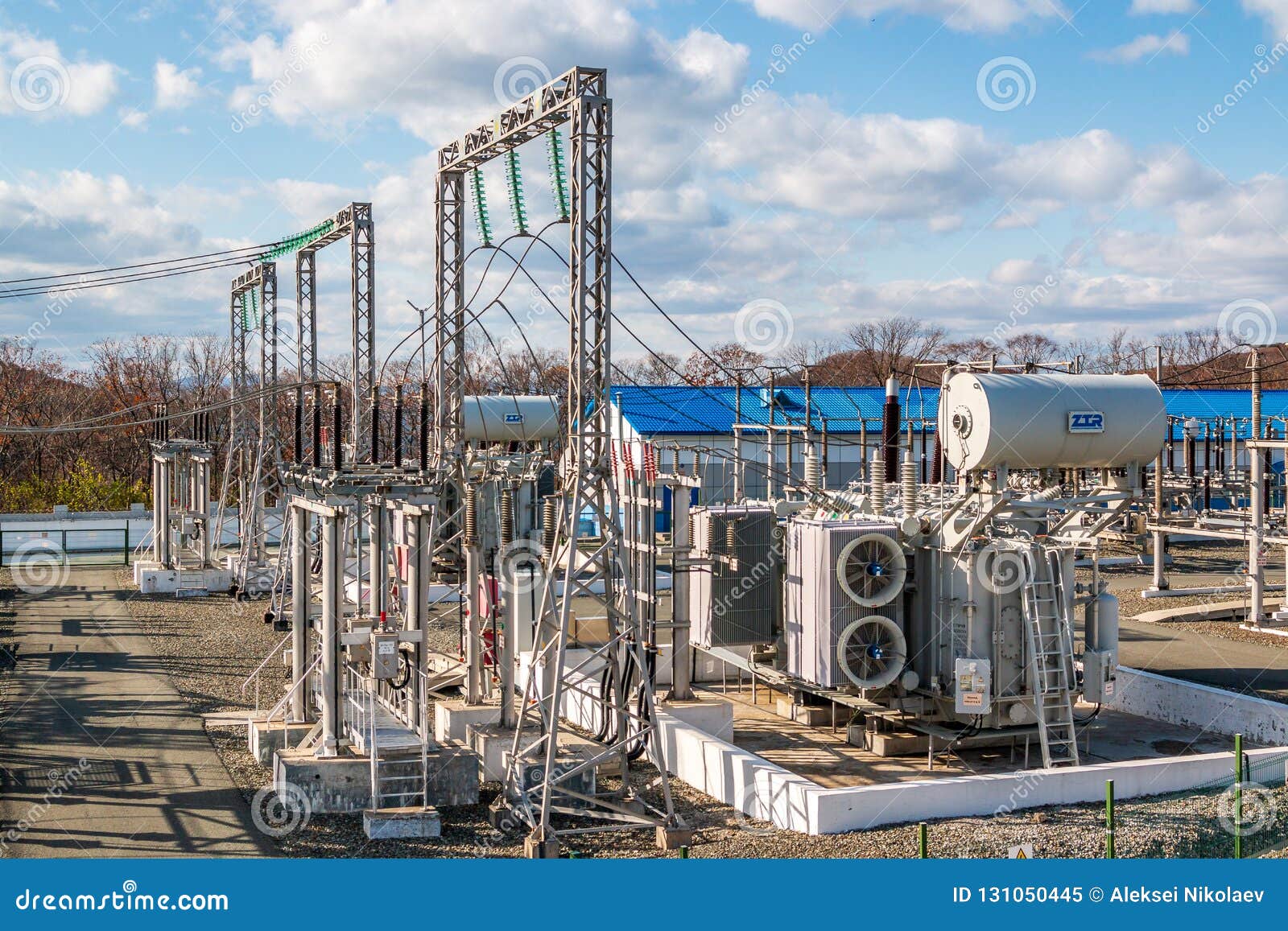 High Voltage Electric Power Substation in the Open. Editorial Image ...