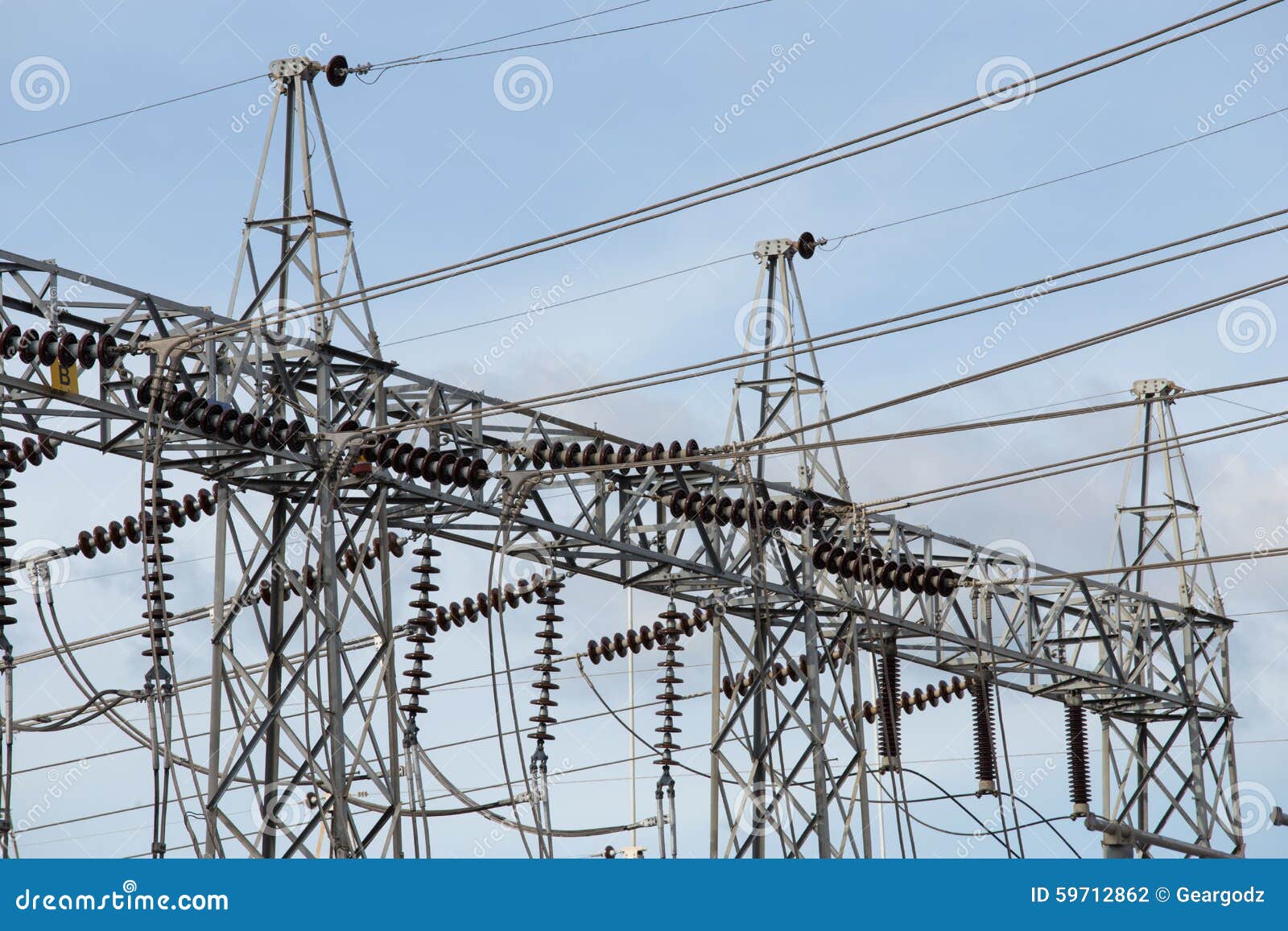 High Voltage Electric Power Substation Stock Photo - Image of ...