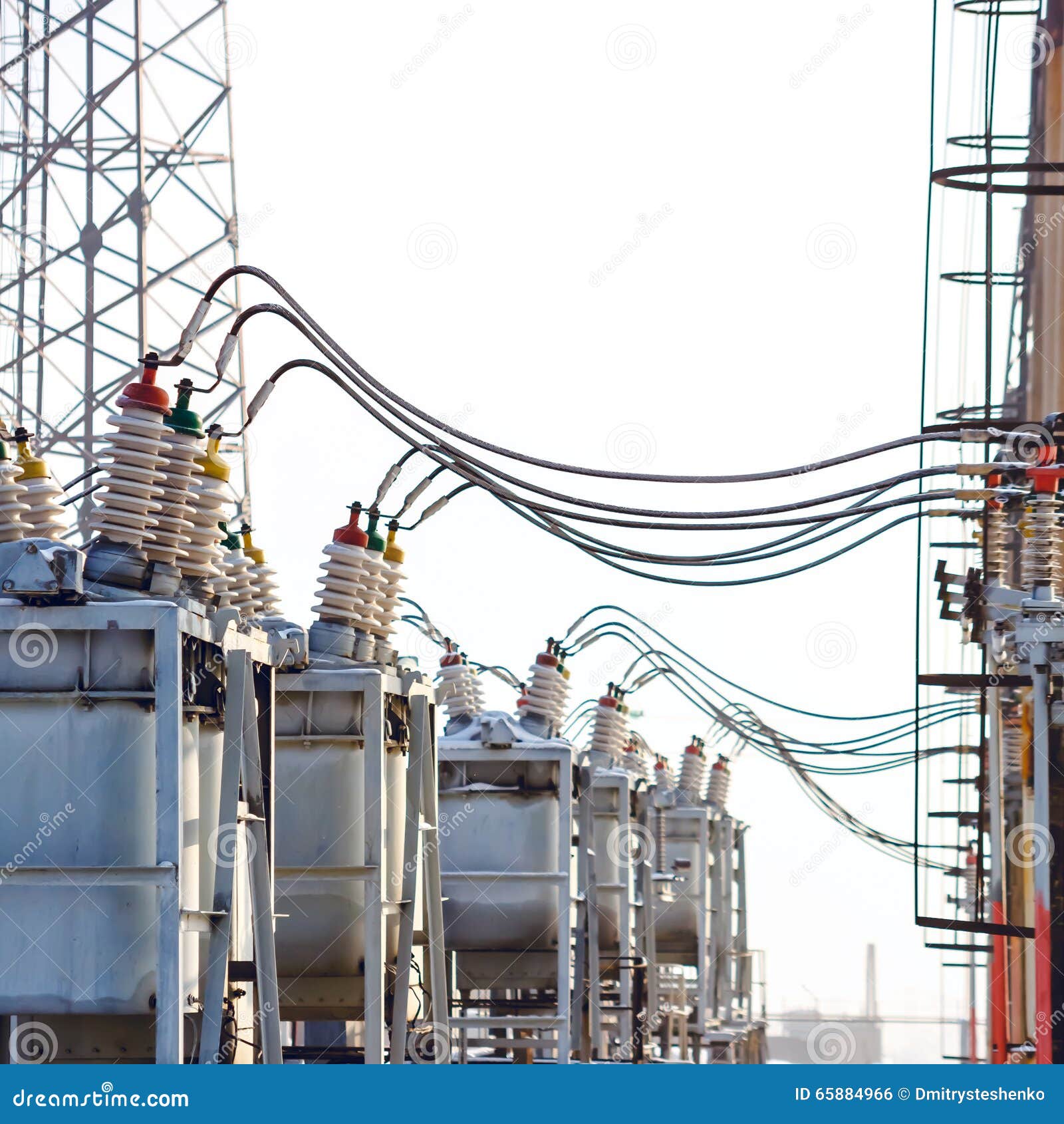 High Voltage Electric Power Stock Photo - Image of pole, insulator ...