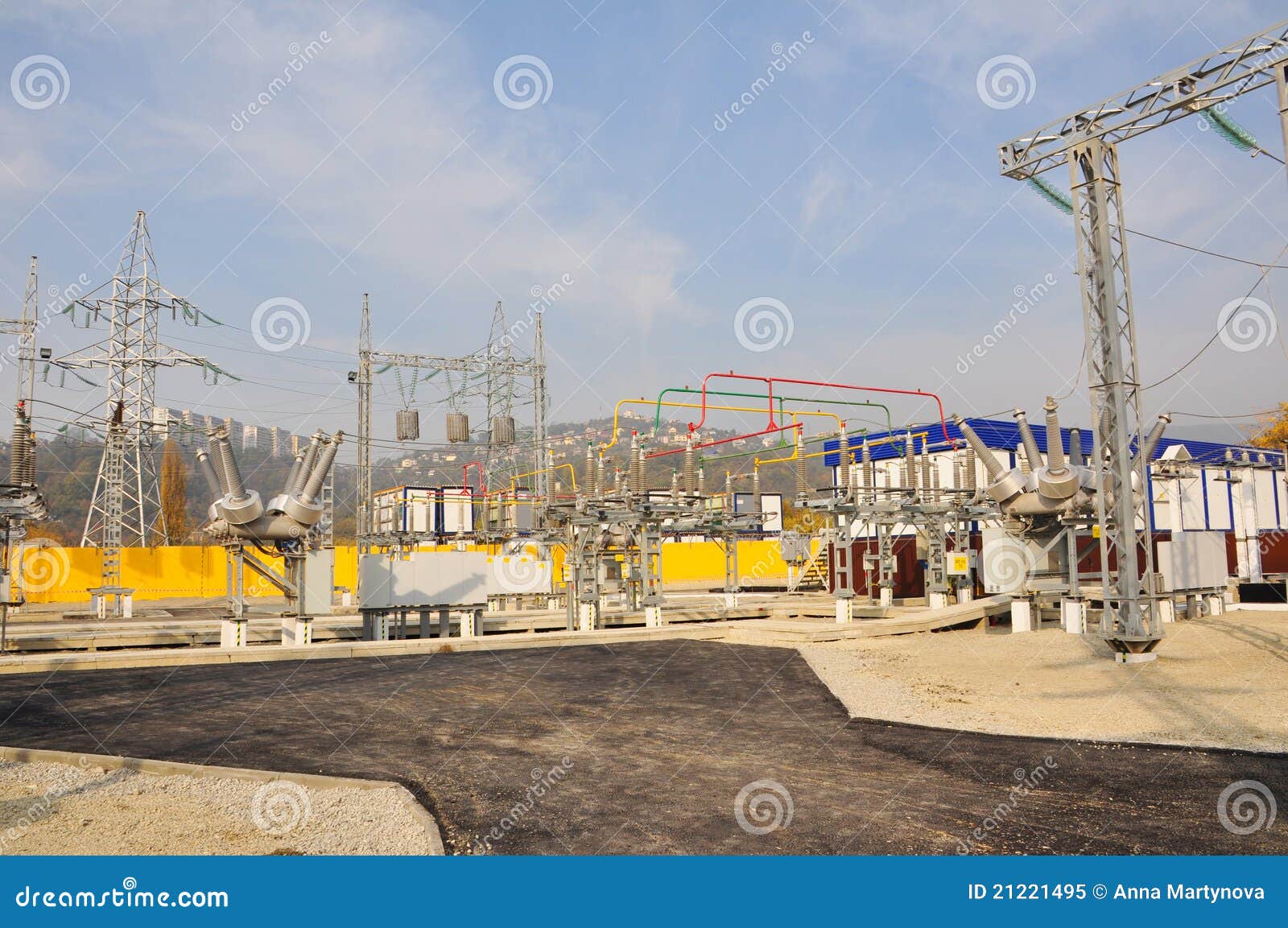 The High-voltage Electric Substation Stock Image - Image of voltage ...