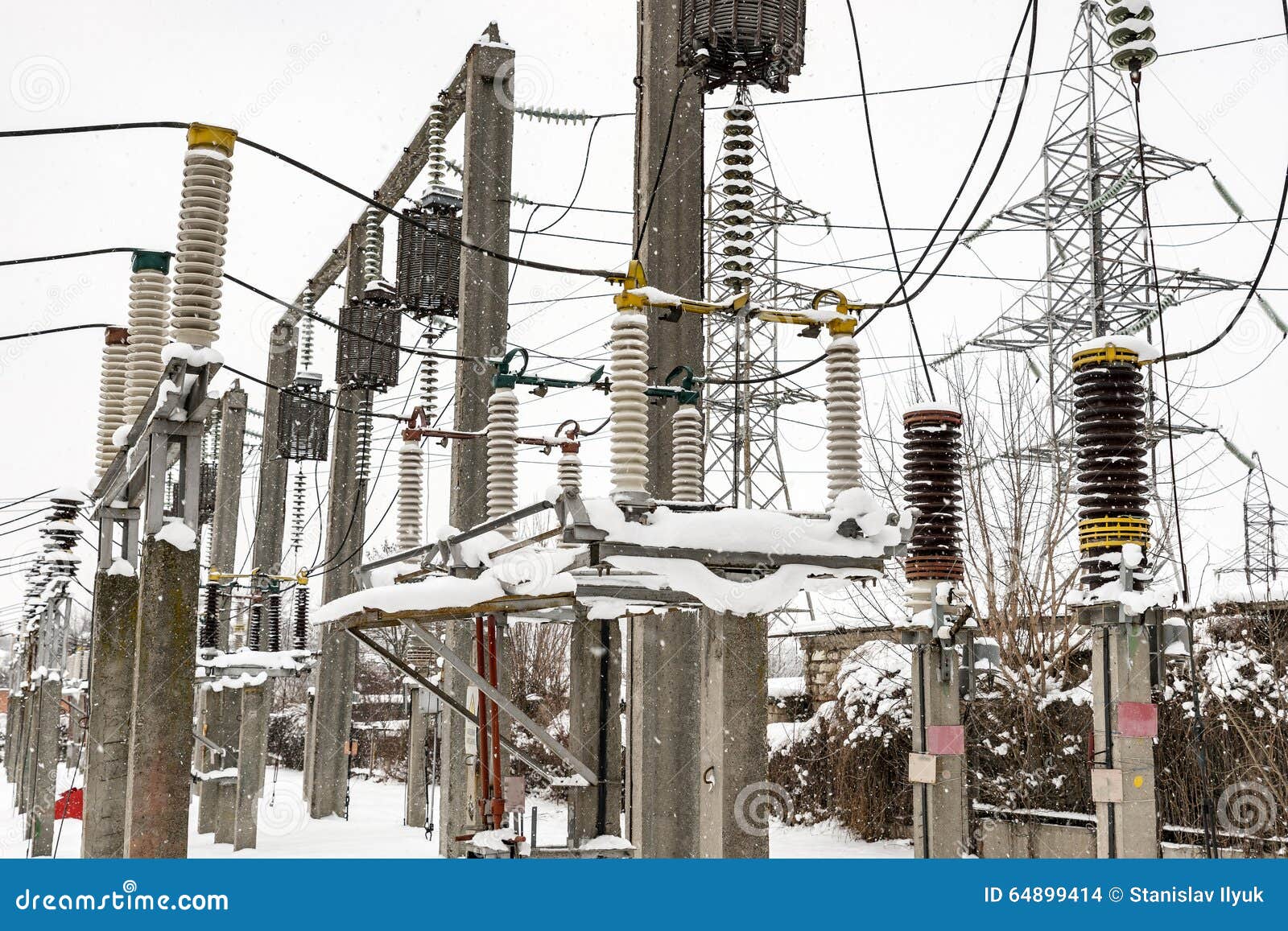 High-voltage Electric Substation Stock Photo - Image of generate ...