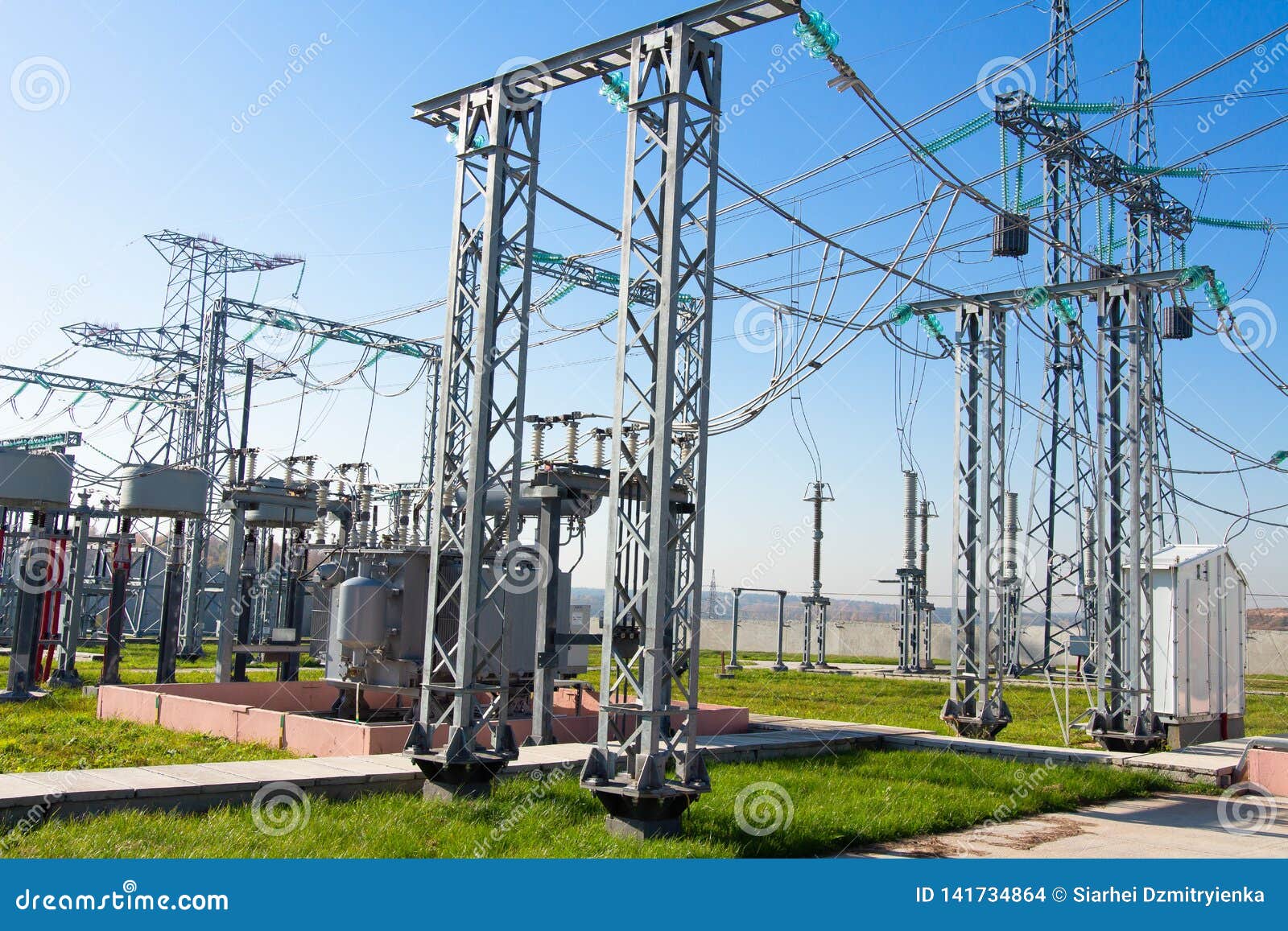 High Voltage Electric Substation Stock Photo - Image of current ...