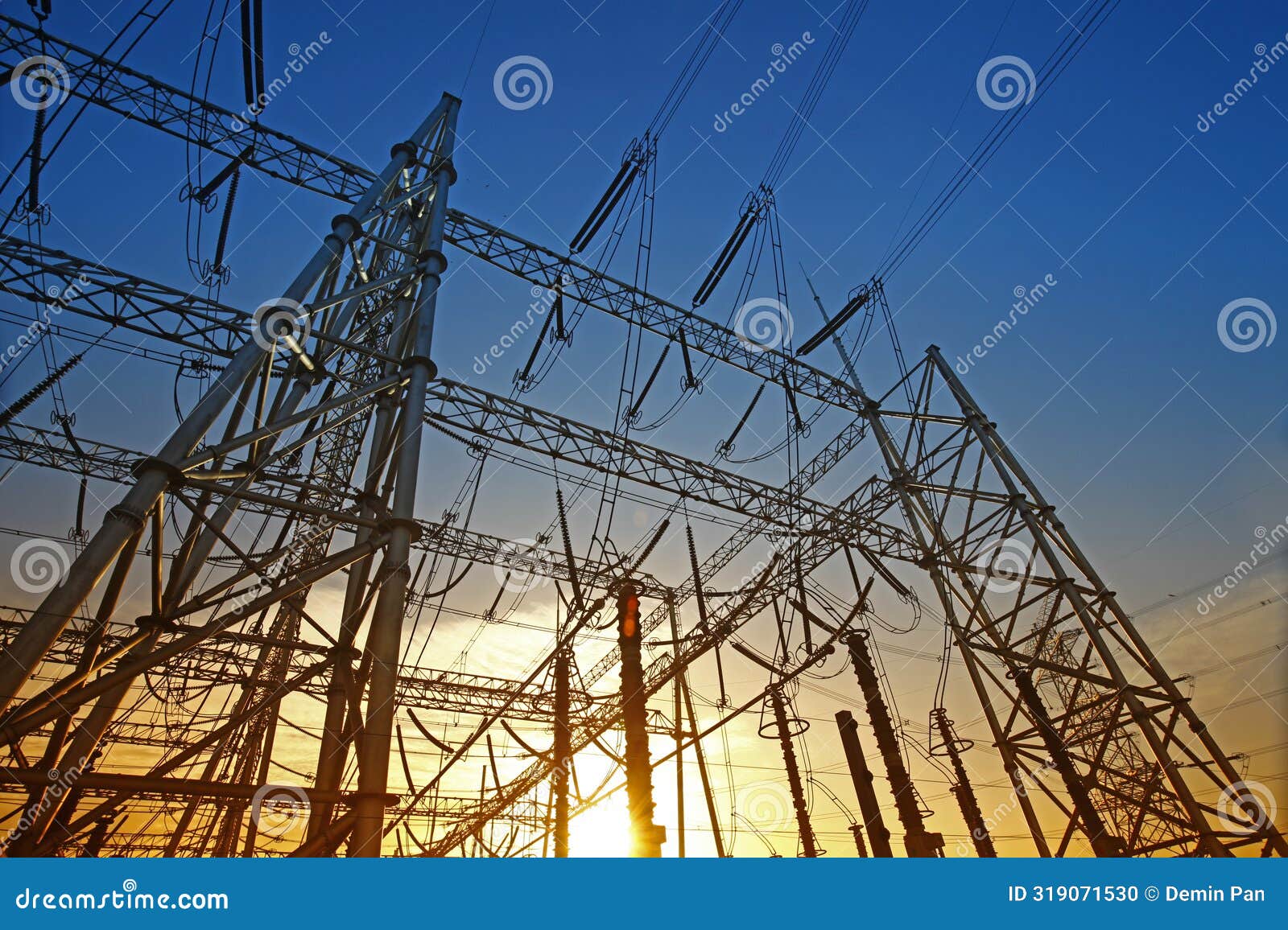 High Voltage Electric Tower Line Stock Photo - Image of dangerous ...