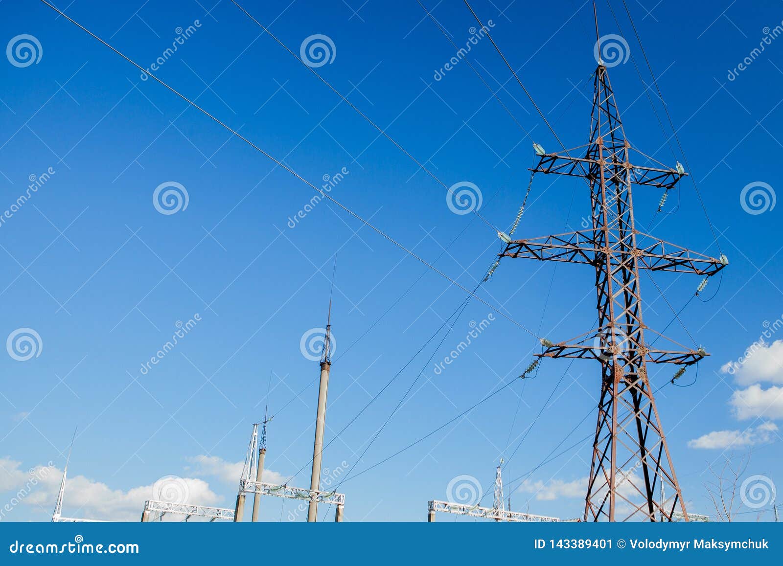 High Voltage Electric Tower. High Voltage Post or High Voltage Tower ...