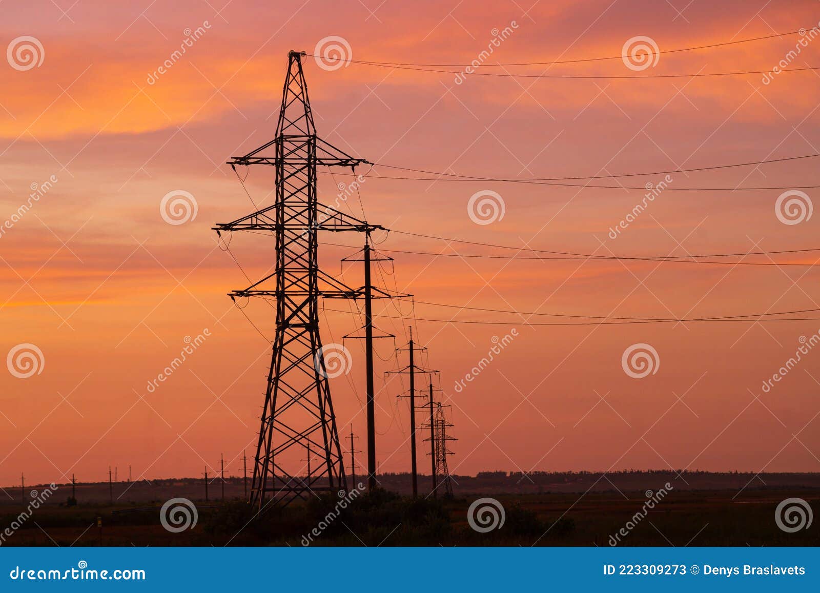 High Voltage Electric Wires and Power Grids Stock Image - Image of high ...