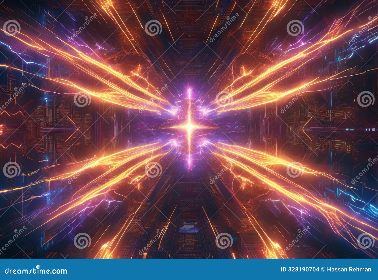 A High-voltage Electrical Discharge Arcing Across a Futuristic Stock ...