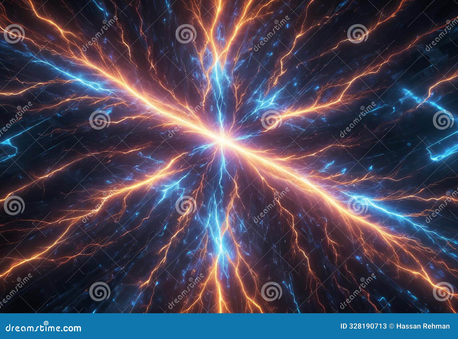 A High-voltage Electrical Discharge Arcing Across a Futuristic Stock ...