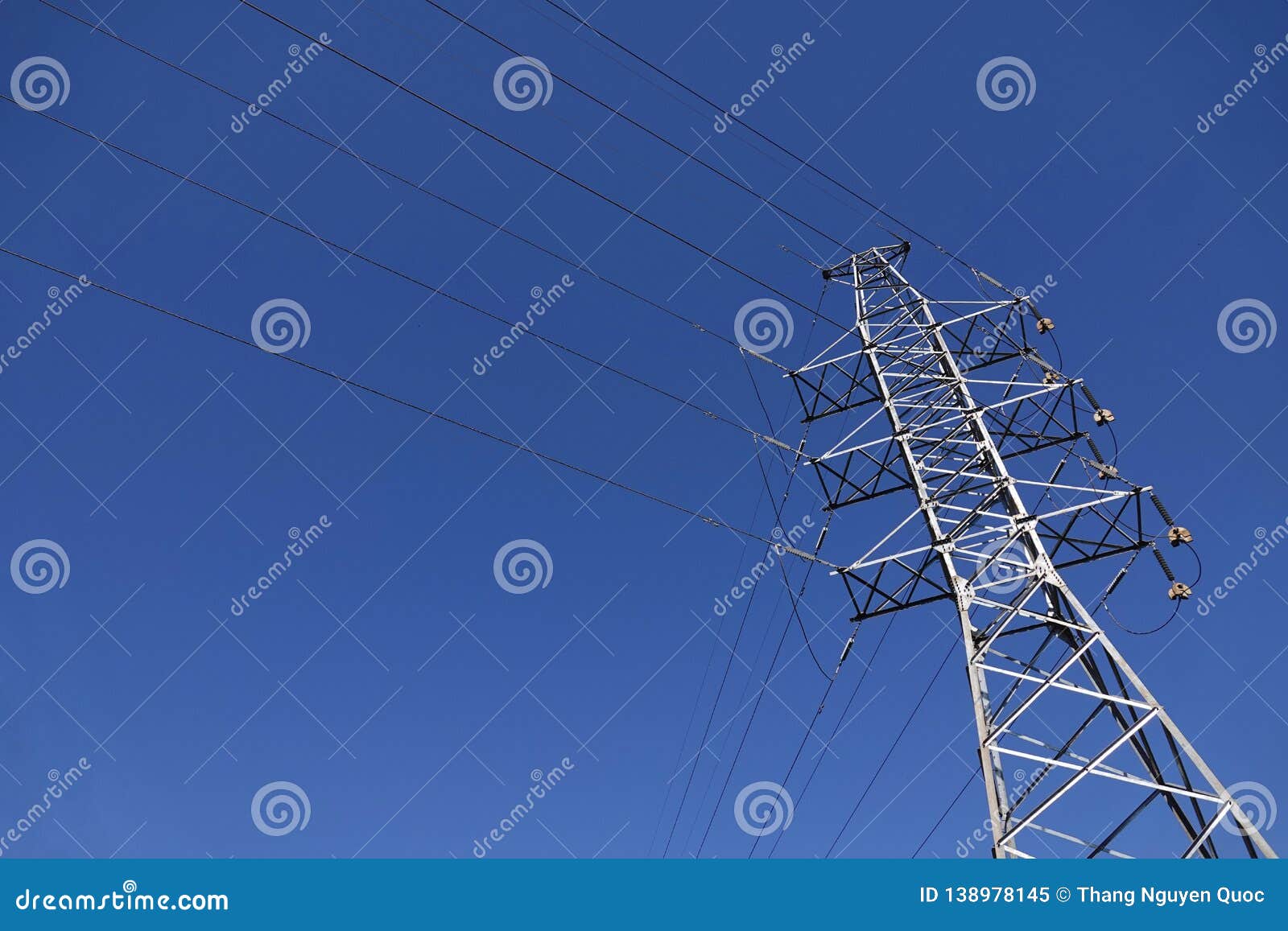 High Voltage Electrical Grid Stock Image - Image of blue, generation ...