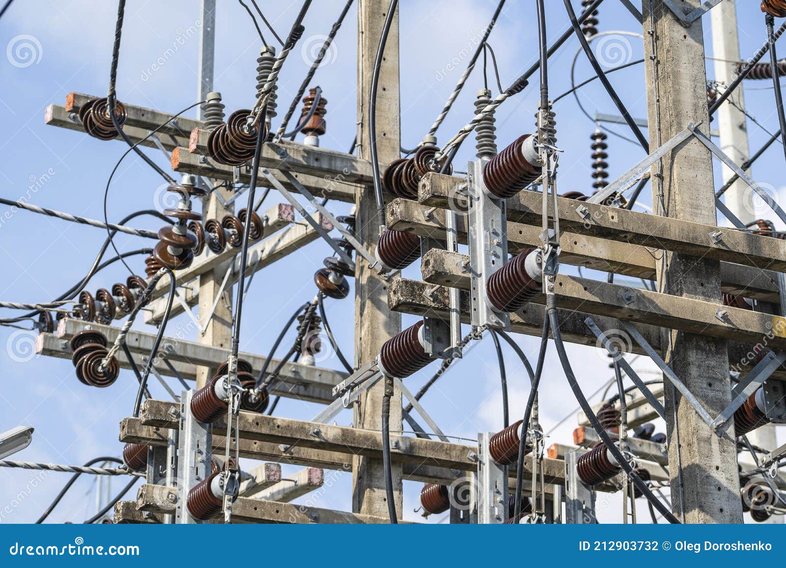 High Voltage Electrical Insulation in a Power Substation Stock Photo ...