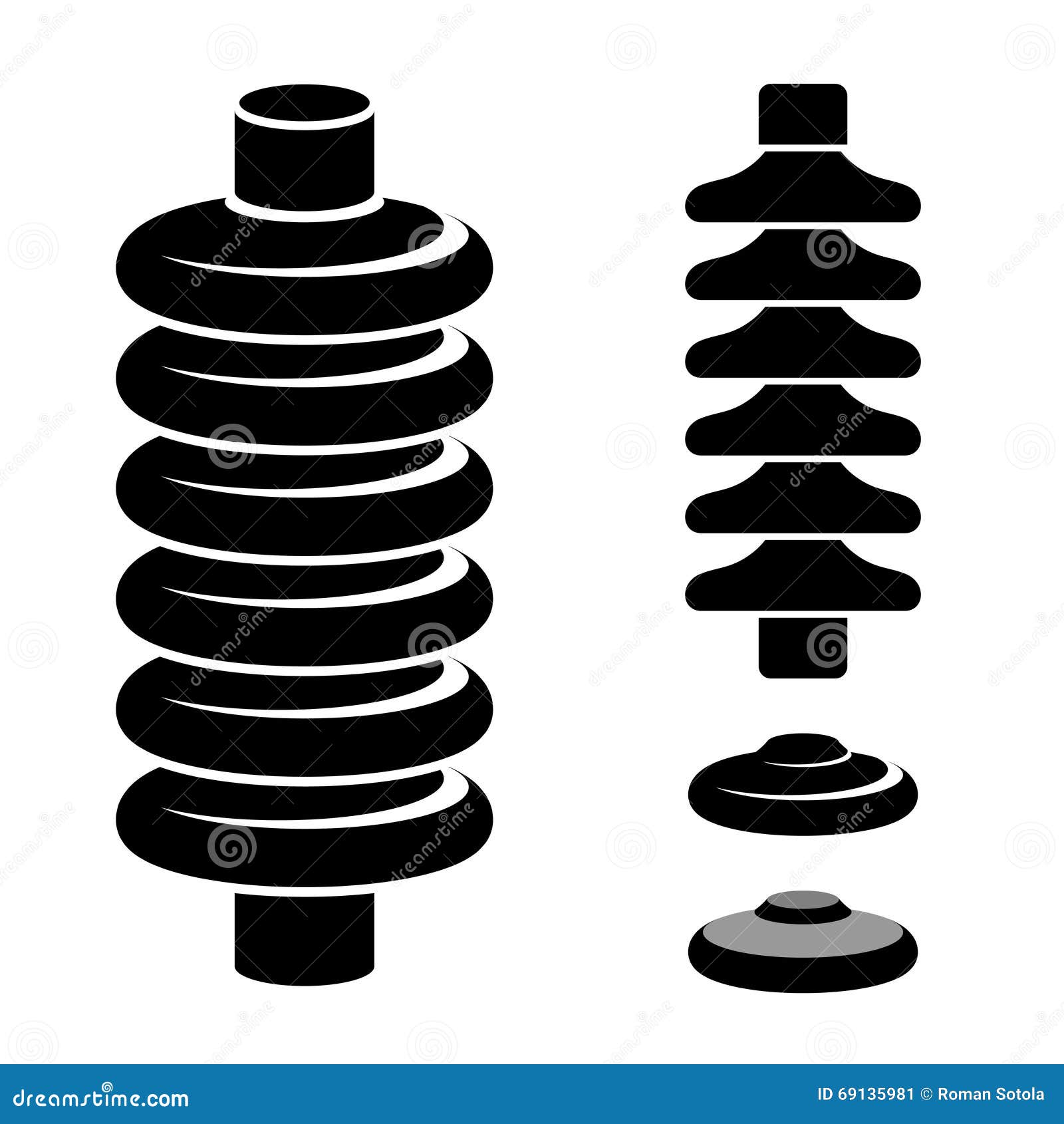 High Voltage Electrical Insulator Black Symbol Stock Vector ...