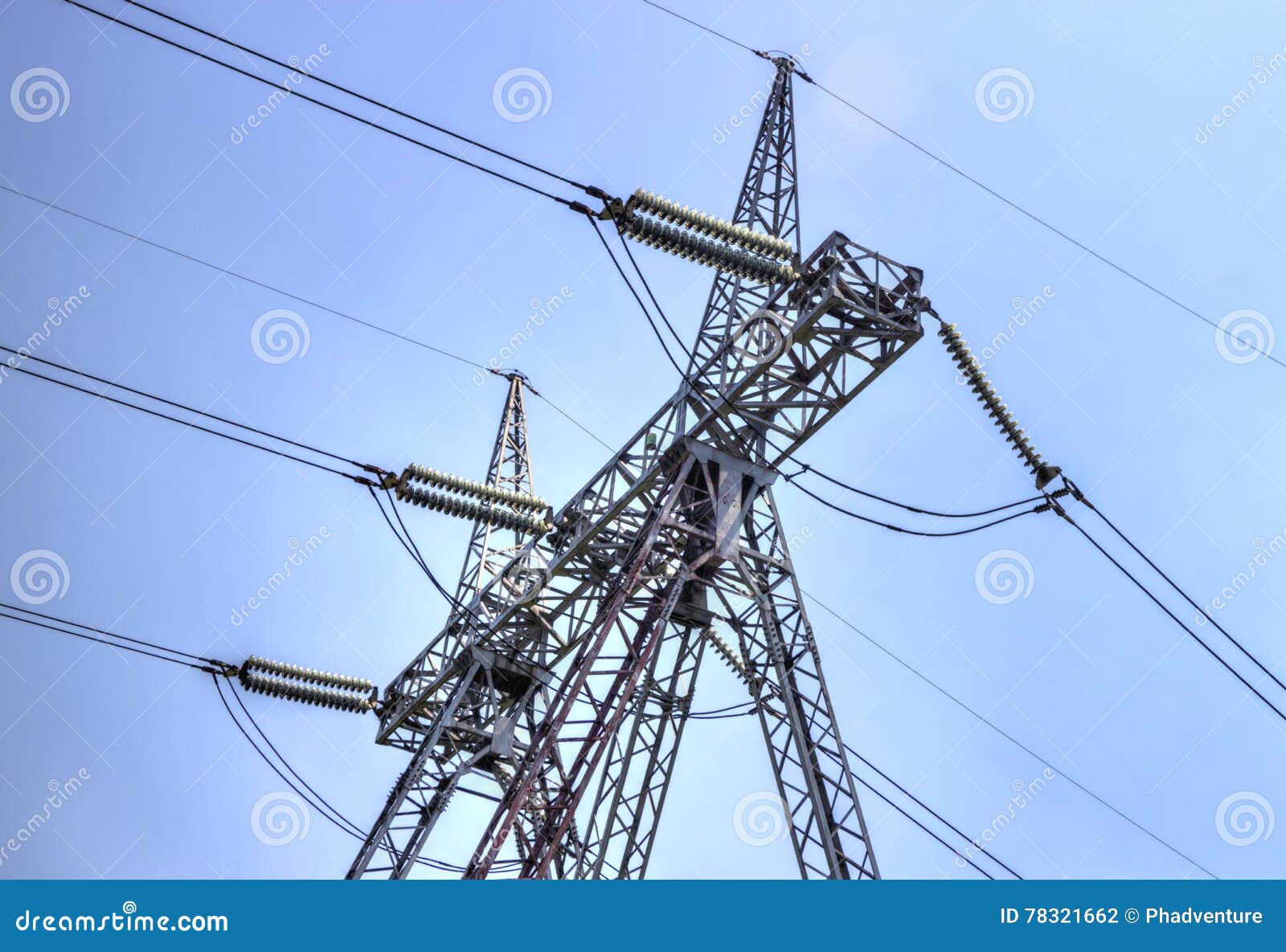 High Voltage Electrical Overhead Line Stock Photo - Image of lines ...