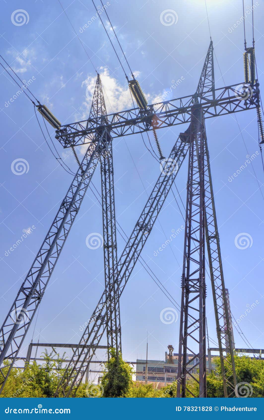 High Voltage Electrical Overhead Line Stock Photo - Image of outdoors ...