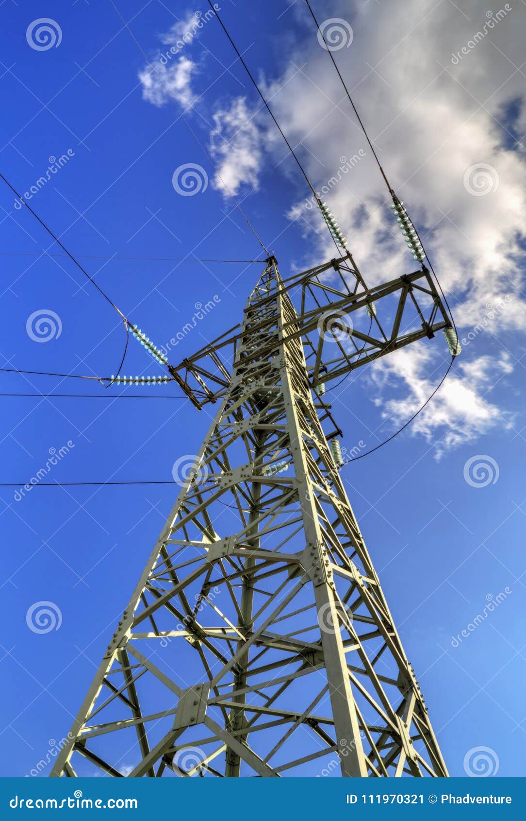 High Voltage Electrical Overhead Line Stock Image - Image of industrial ...