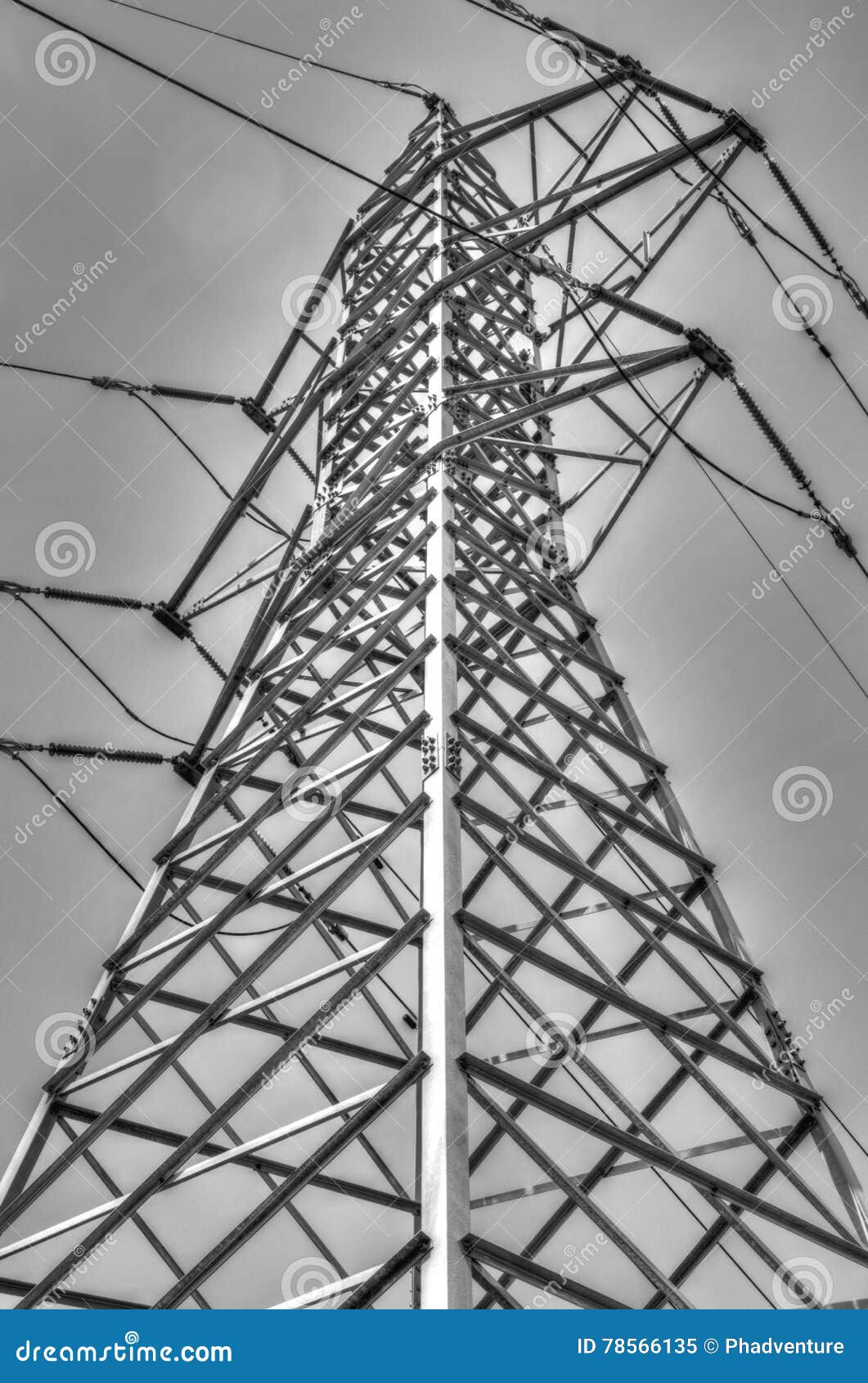 High Voltage Electrical Overhead Lines Stock Image - Image of conductor ...