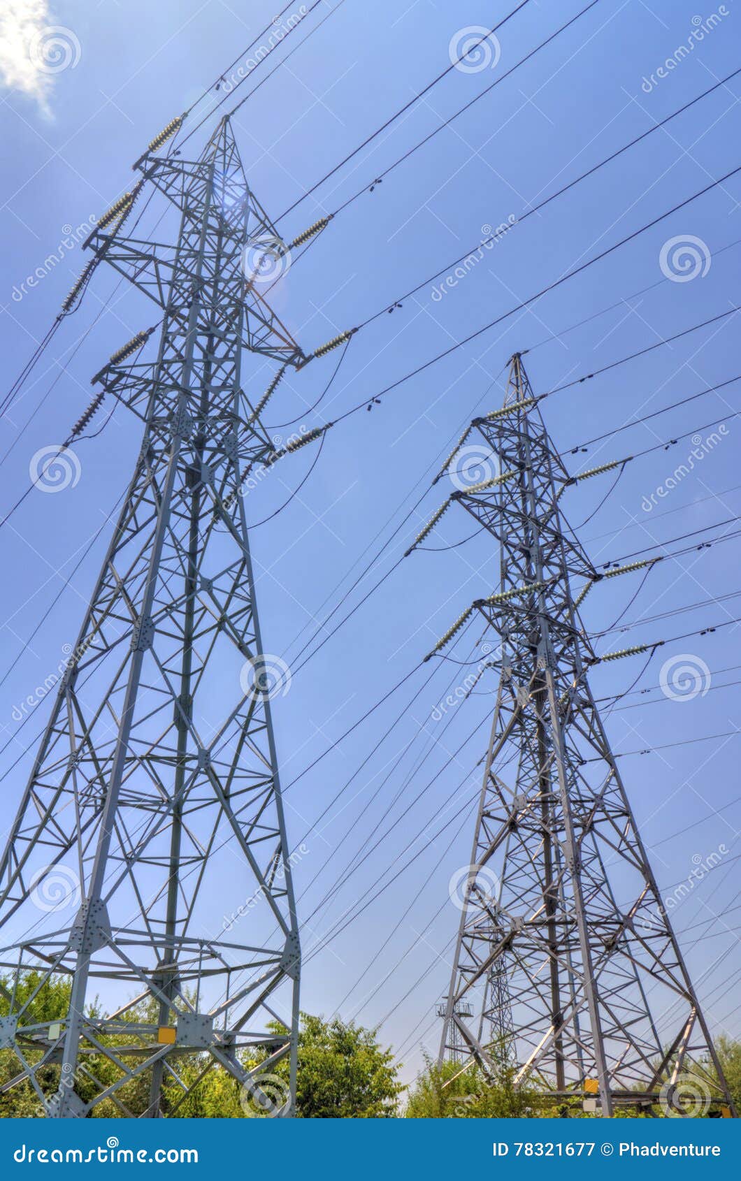 High Voltage Electrical Overhead Lines Stock Image - Image of power ...