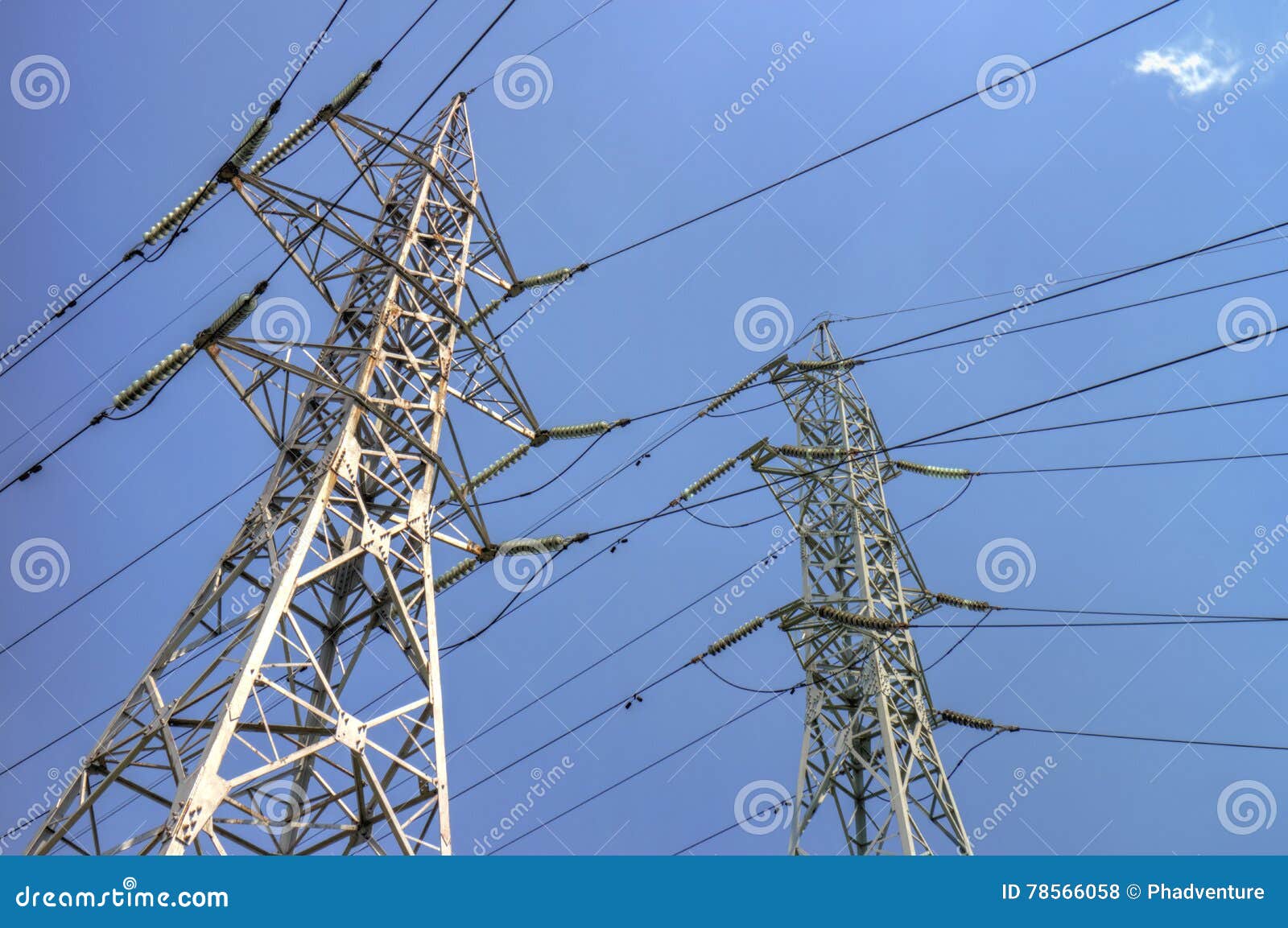 High Voltage Electrical Overhead Lines Stock Photo - Image of current ...