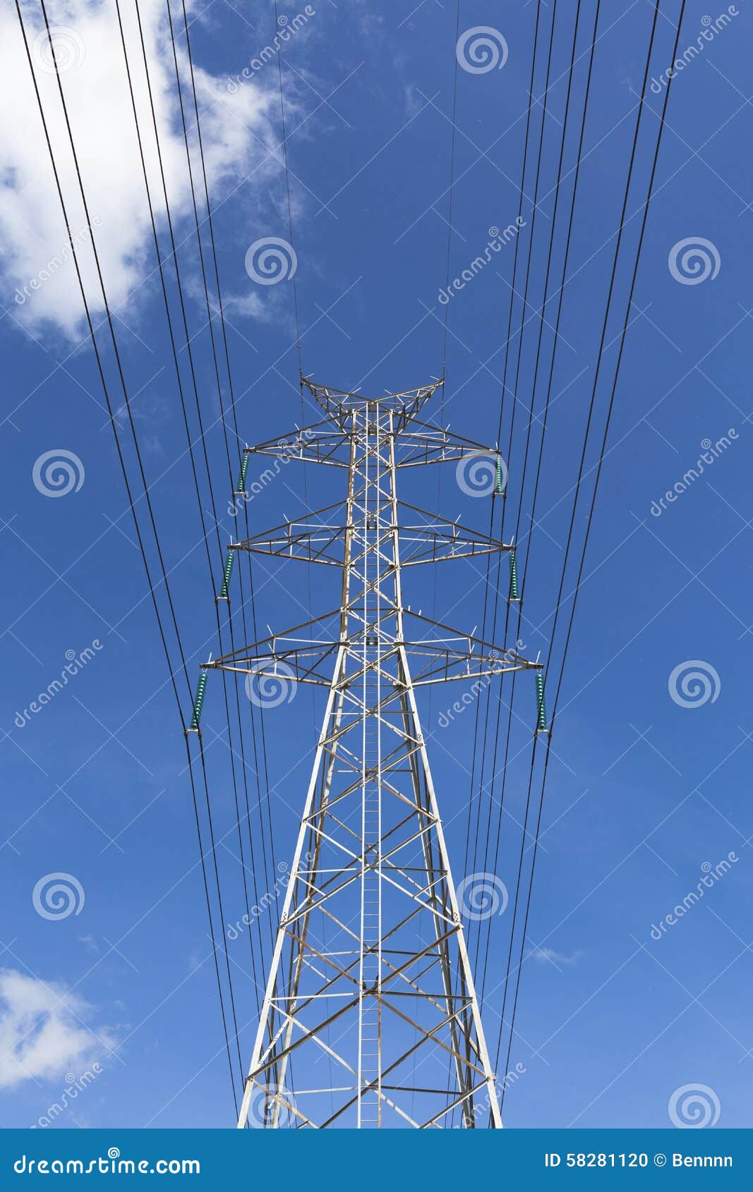 High Voltage Electrical Pole Stock Photo - Image of heat, cabling: 58281120