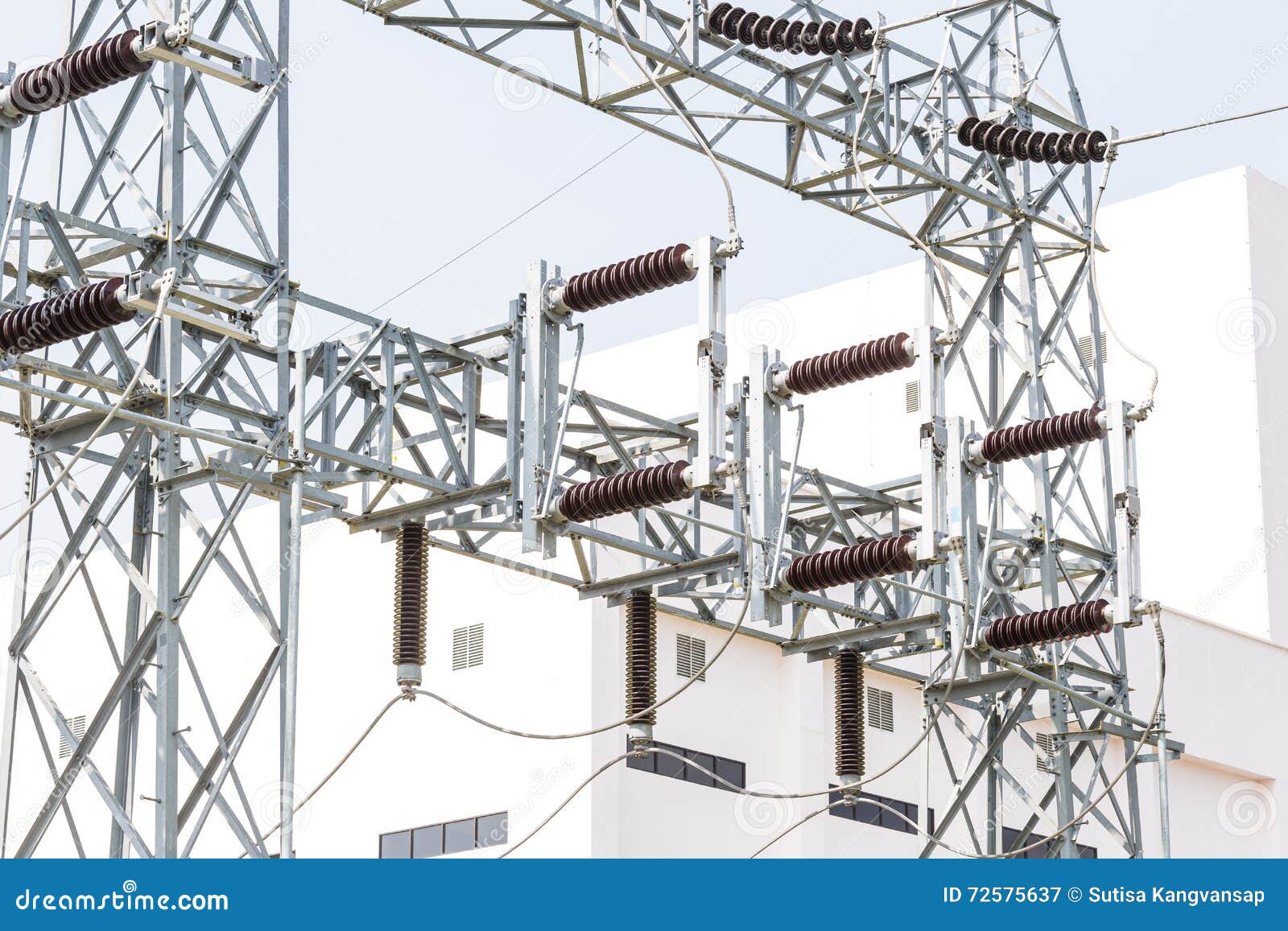 High Voltage Electrical Power Insulators Stock Image - Image of ...