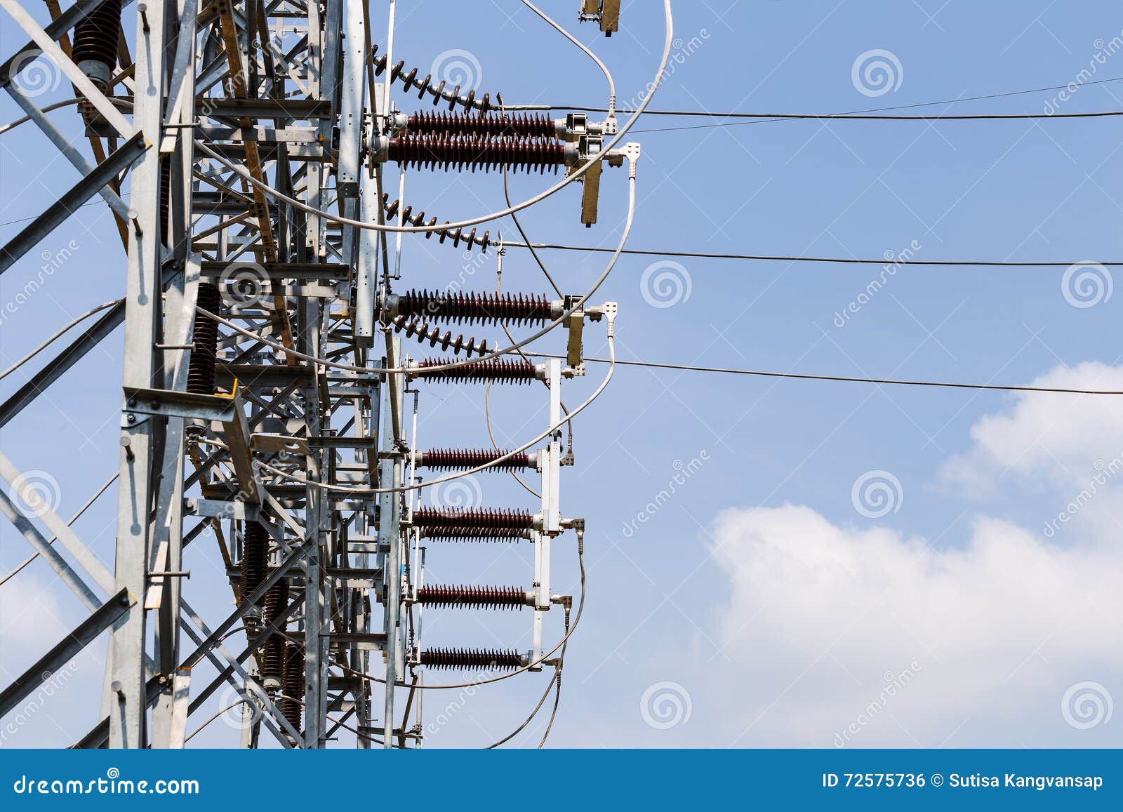 High Voltage Electrical Power Insulators Stock Photo - Image of ...