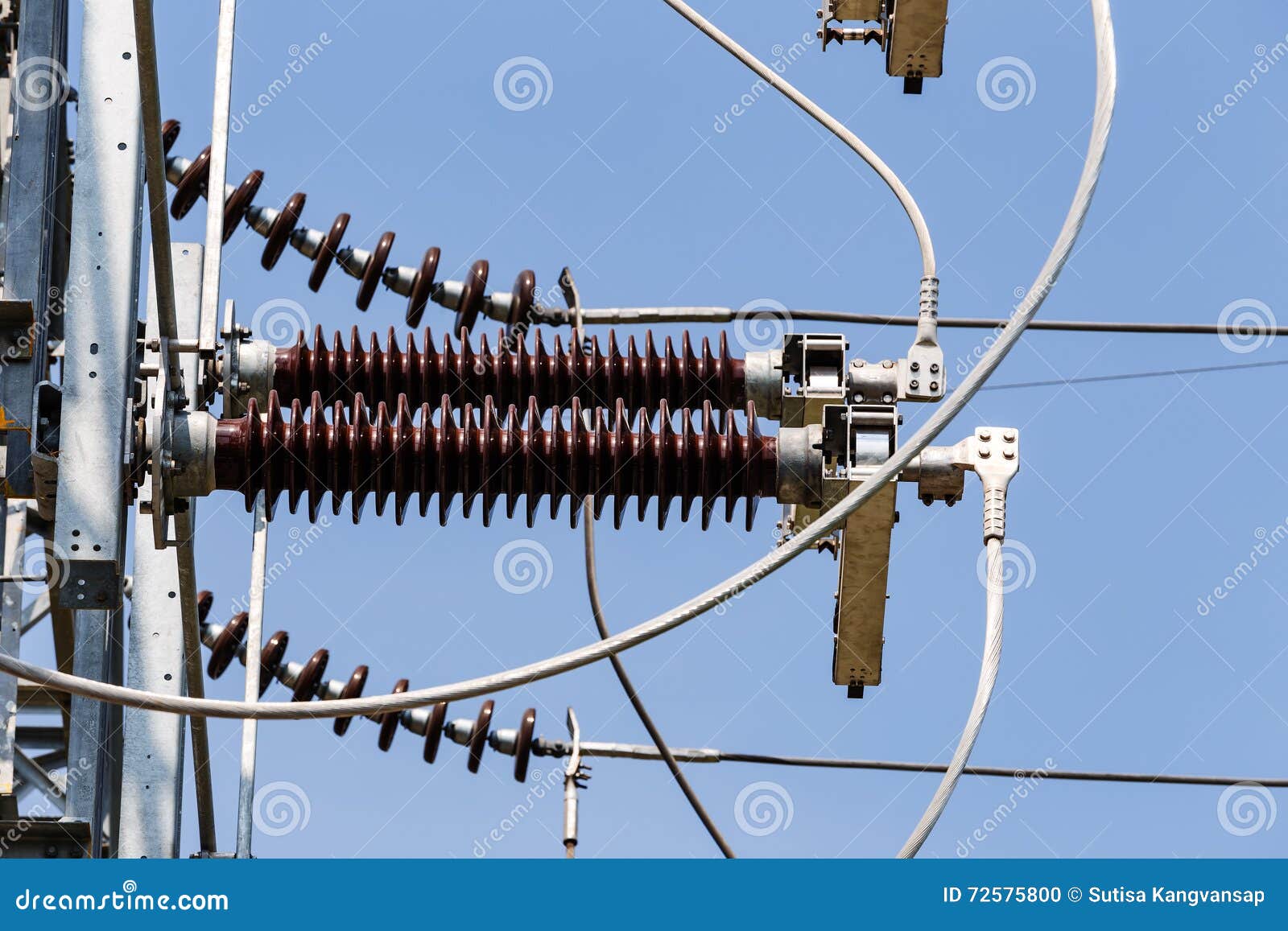High Voltage Electrical Power Insulators Stock Photo - Image of voltage ...