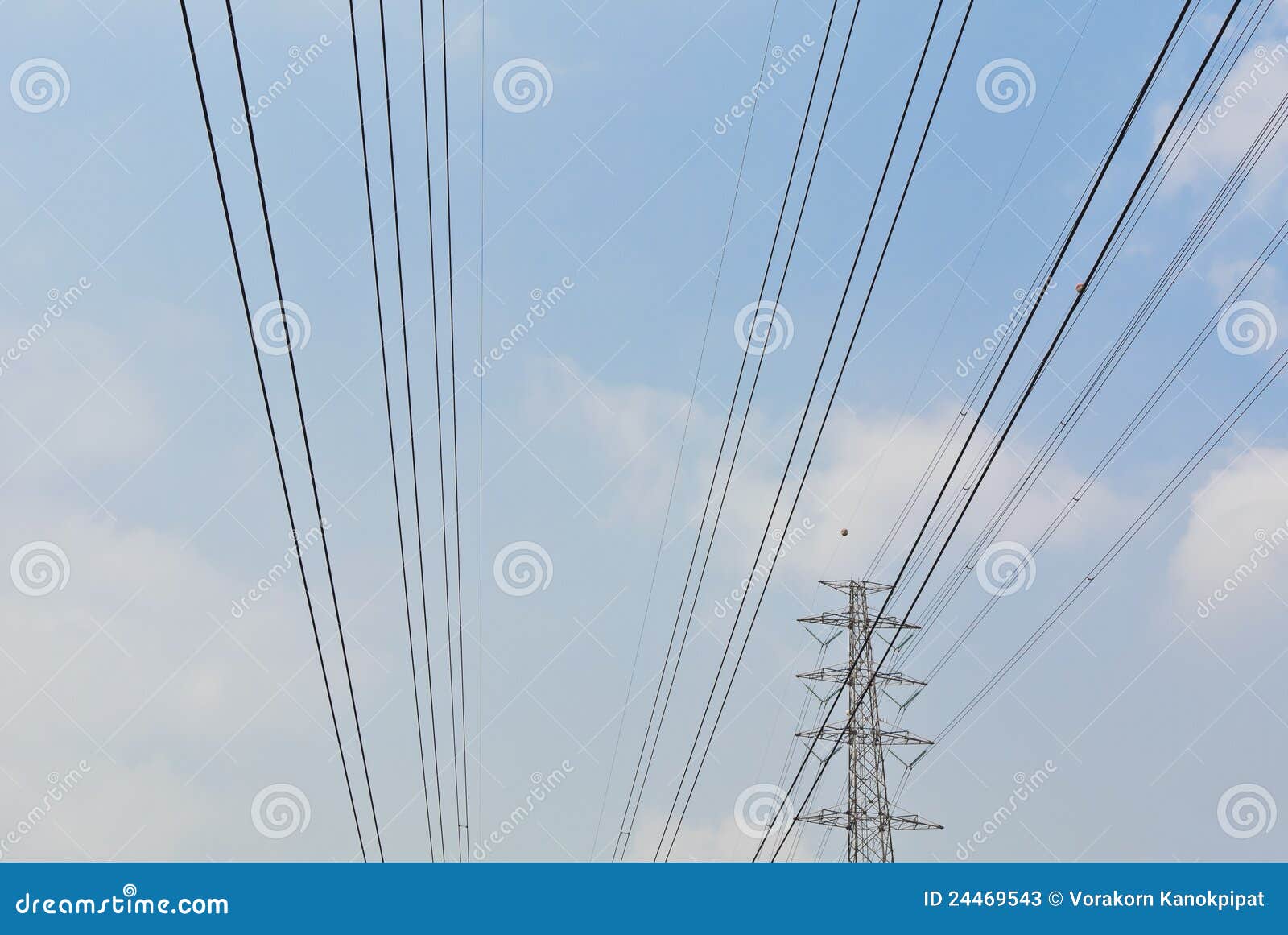 High Voltage Electrical Power Wire and Post Stock Image - Image of ...