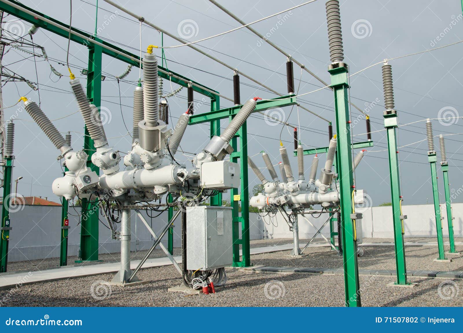 High Voltage Electrical Substation Stock Photo - Image of breaker, high ...