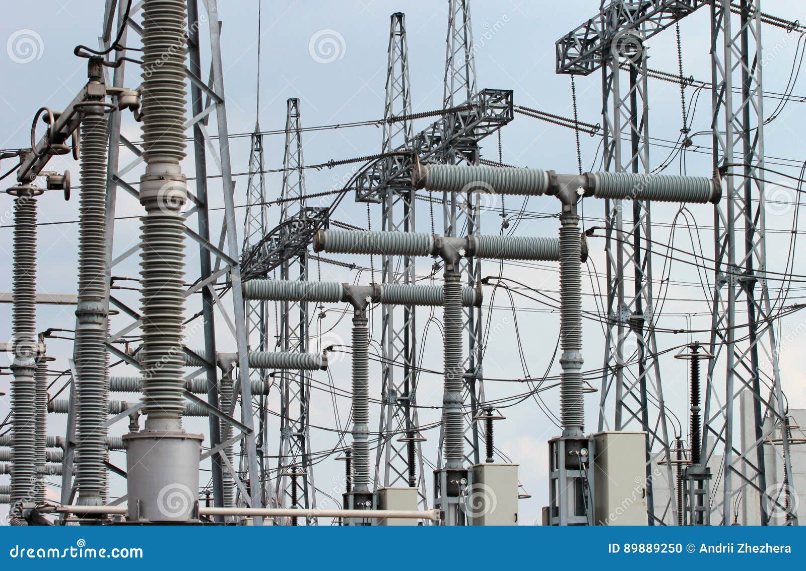 High Voltage Electrical Substation. Stock Photo - Image of generation ...