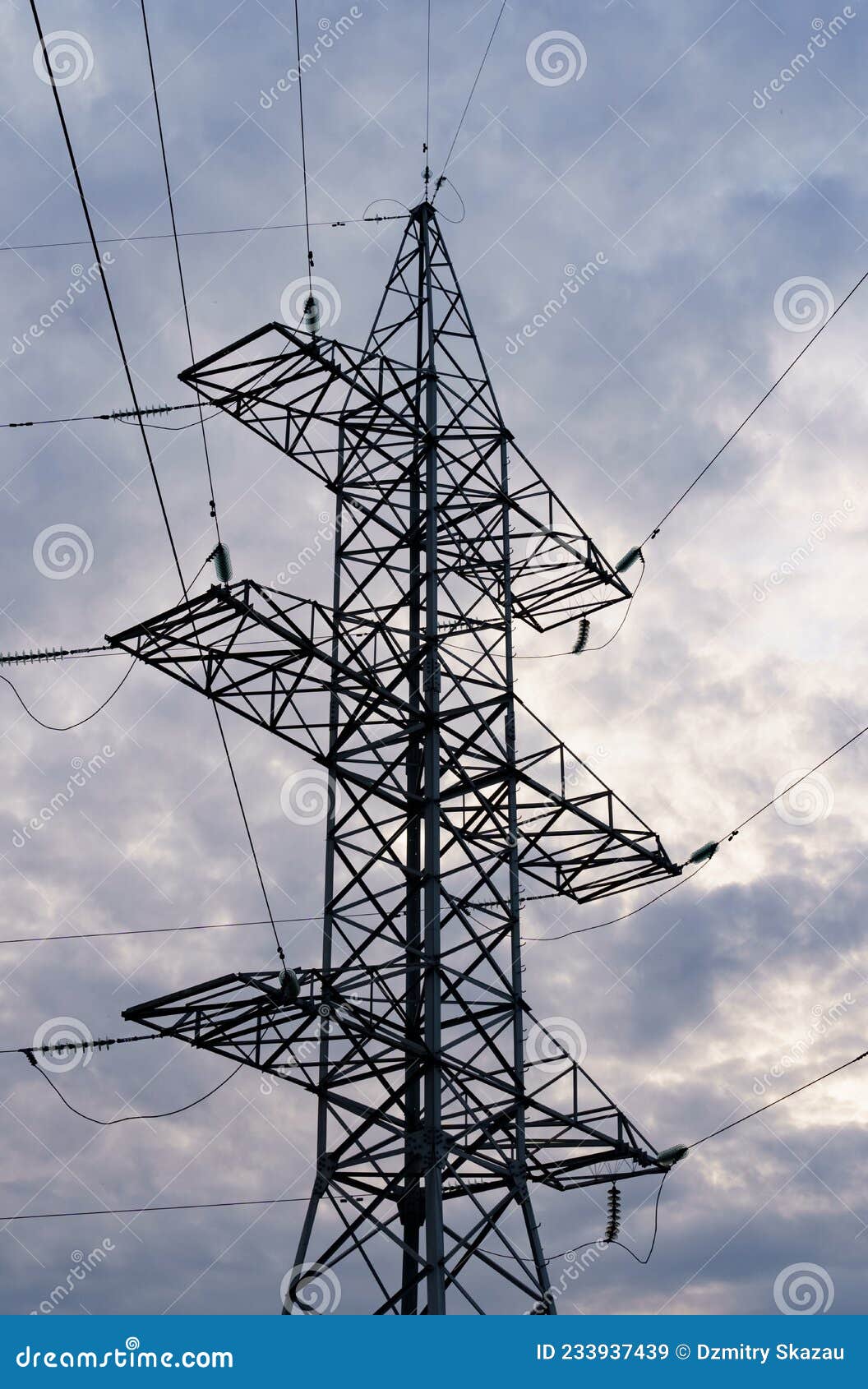 High Voltage Electrical Towers. High Voltage Power Lines Stock Image ...