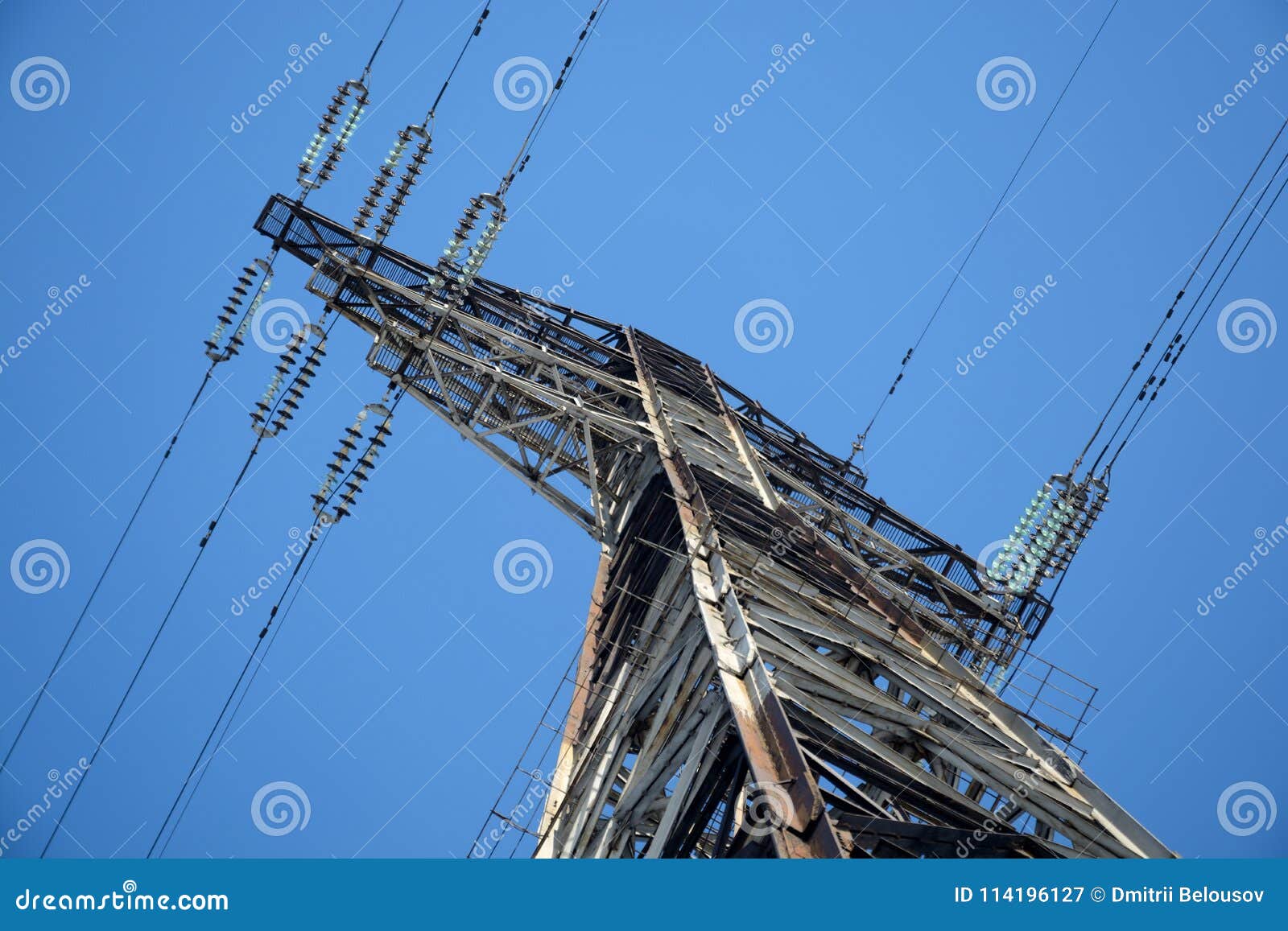 Electrical Transmission Line Support Stock Image - Image of pole, line ...