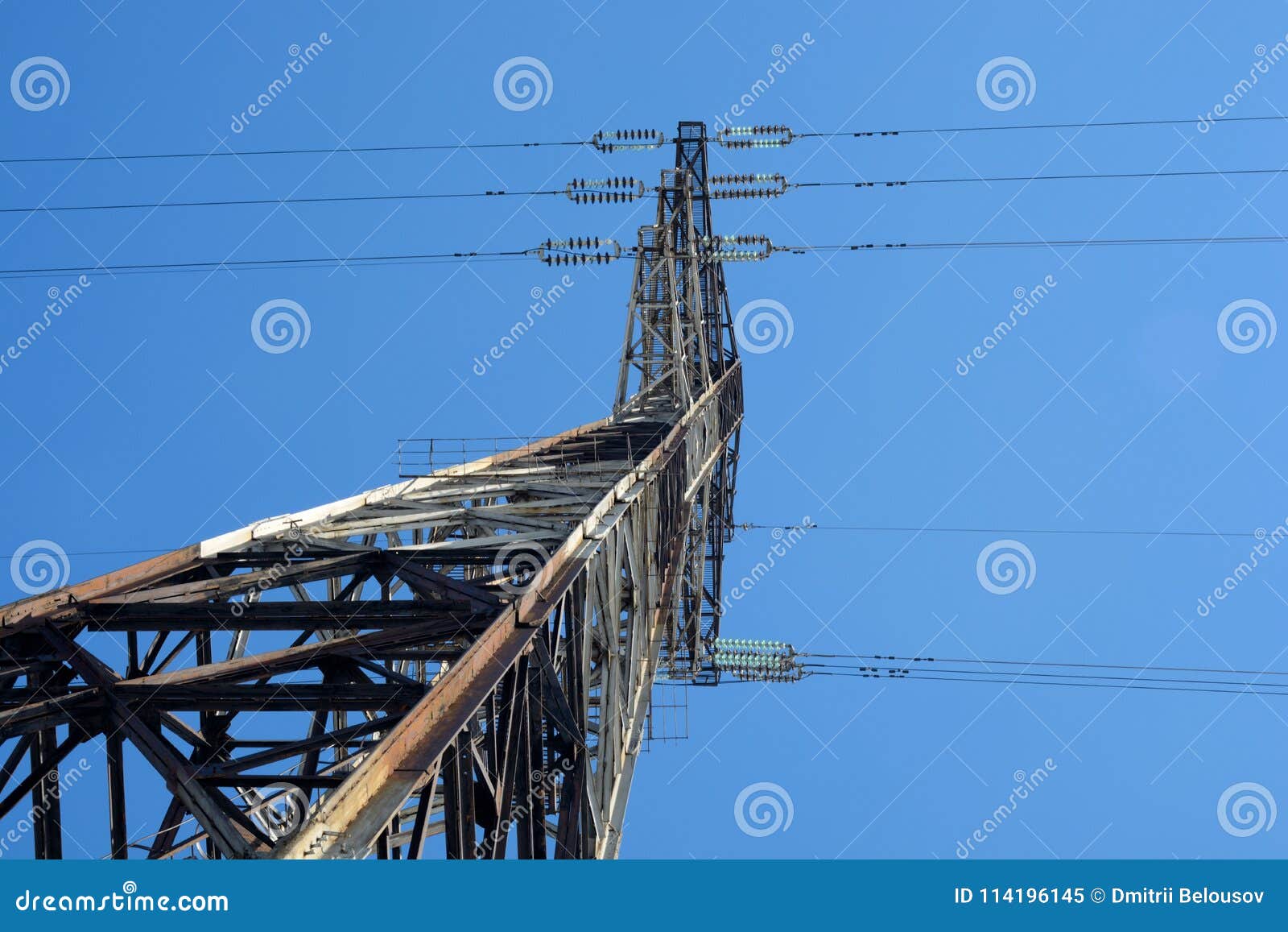 Electrical Transmission Line Support Stock Image - Image of wire ...