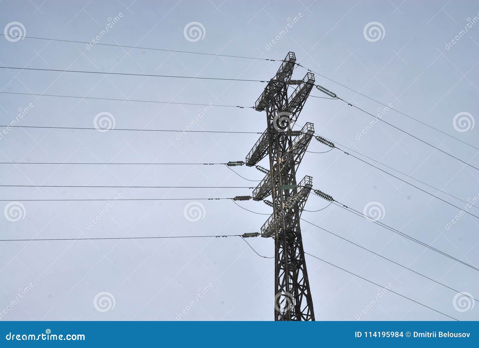 Electrical Transmission Line Support Stock Photo - Image of pole ...