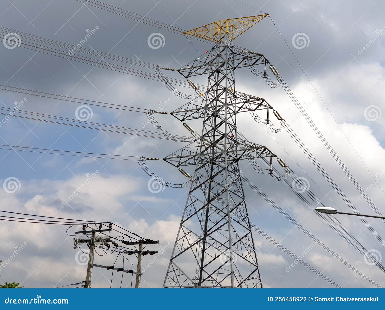 High-Voltage Electrical Transmission Tower Stock Photo - Image of ...
