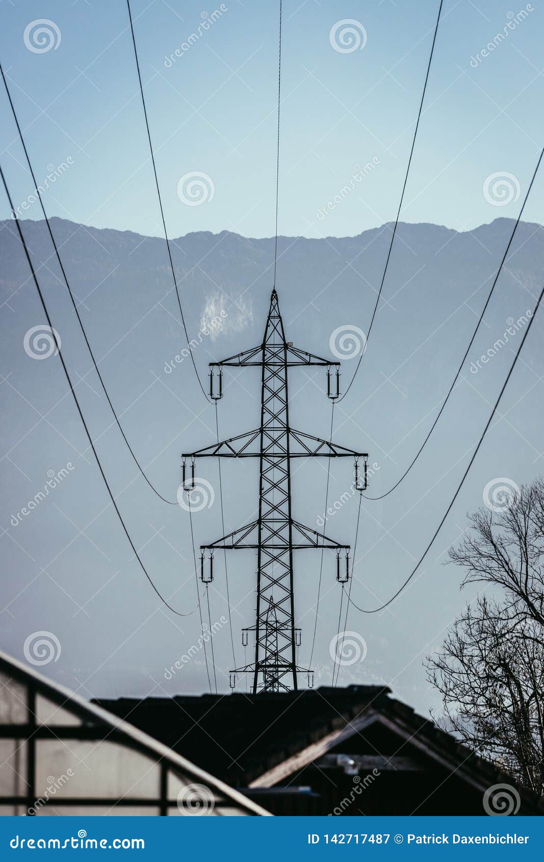 High Voltage Electricity Infrastructure, Smart Grid Stock Image - Image ...